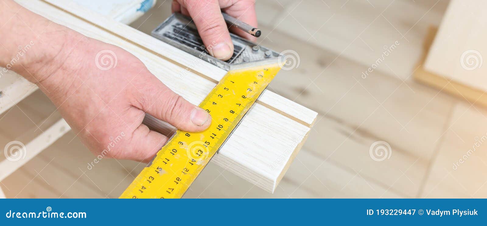 Man is Installing the Doors. Ruler in Hands. Repair Works Stock Image ...