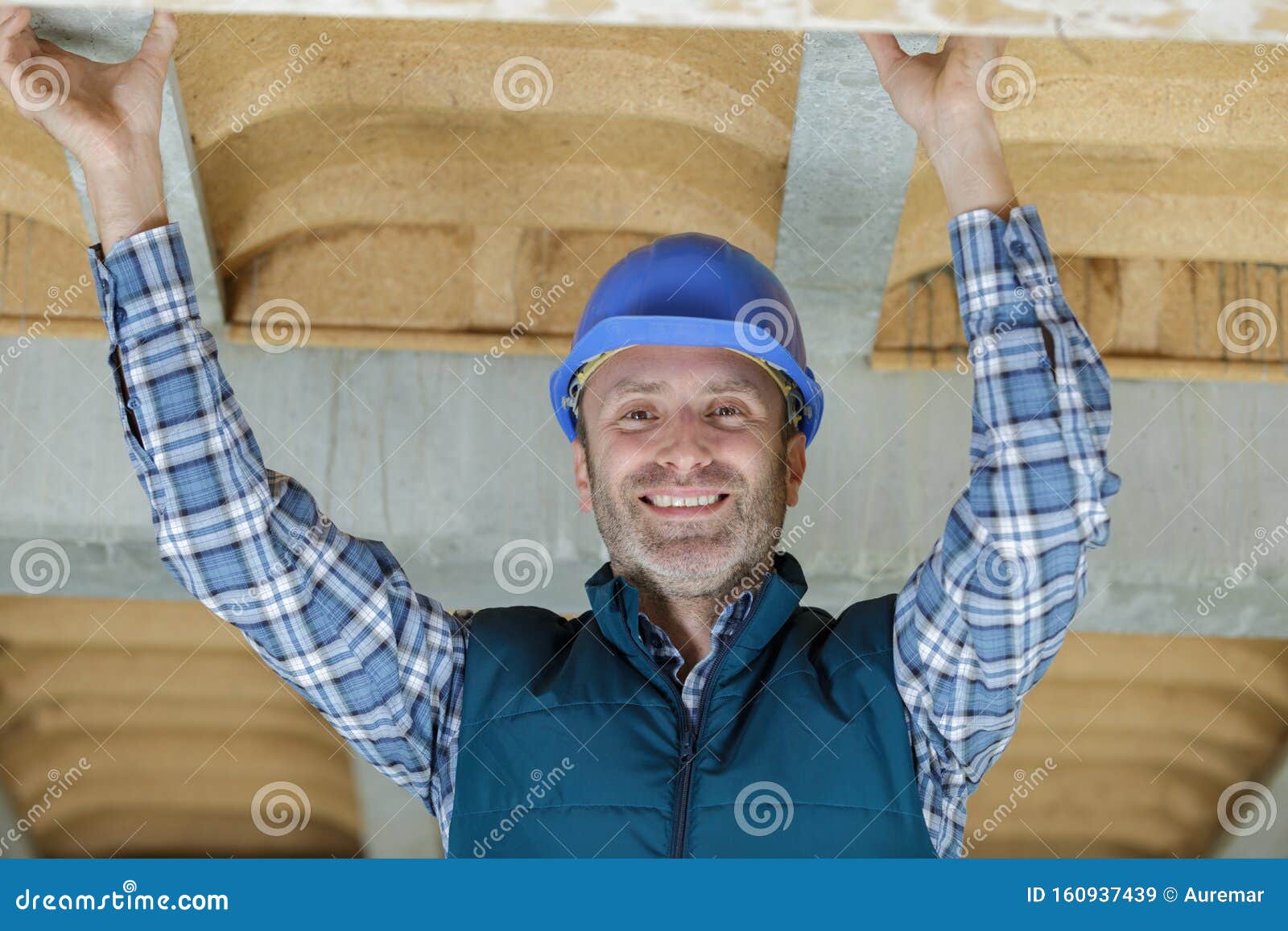 Man Installing Drywall Gypsum Panels Stock Image - Image of design ...