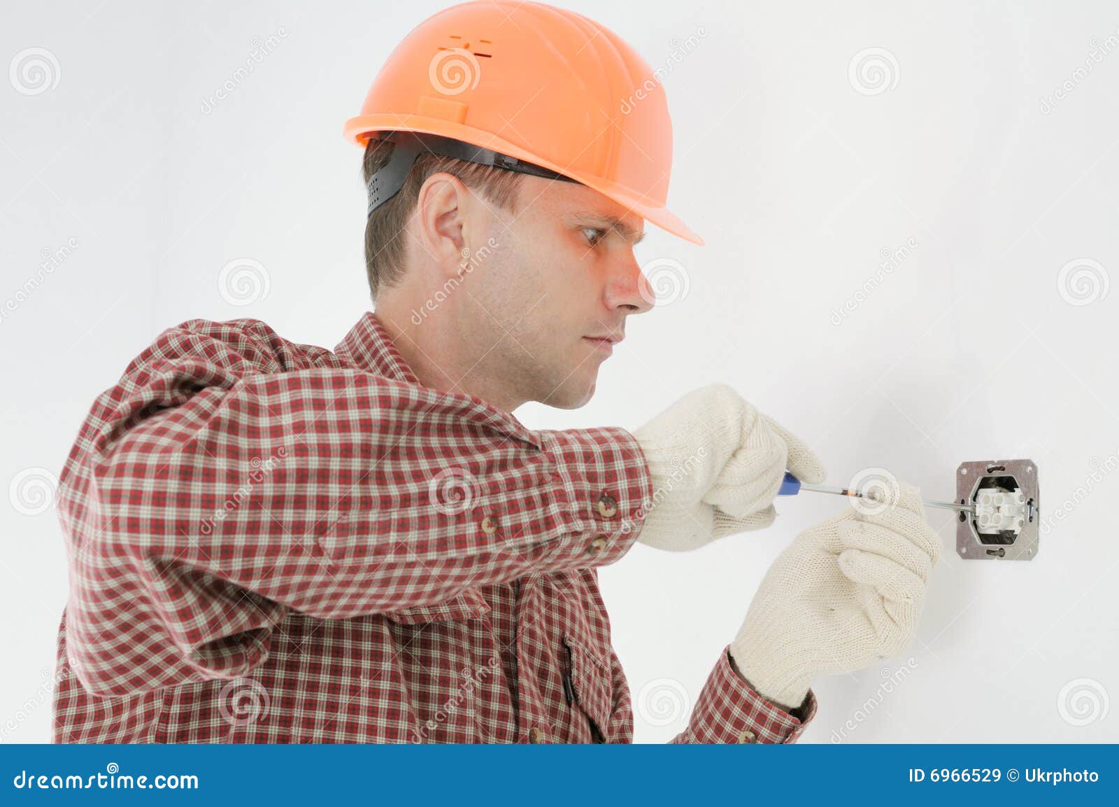 Man Installing Electrical Box Stock Image - Image of maintenance ...
