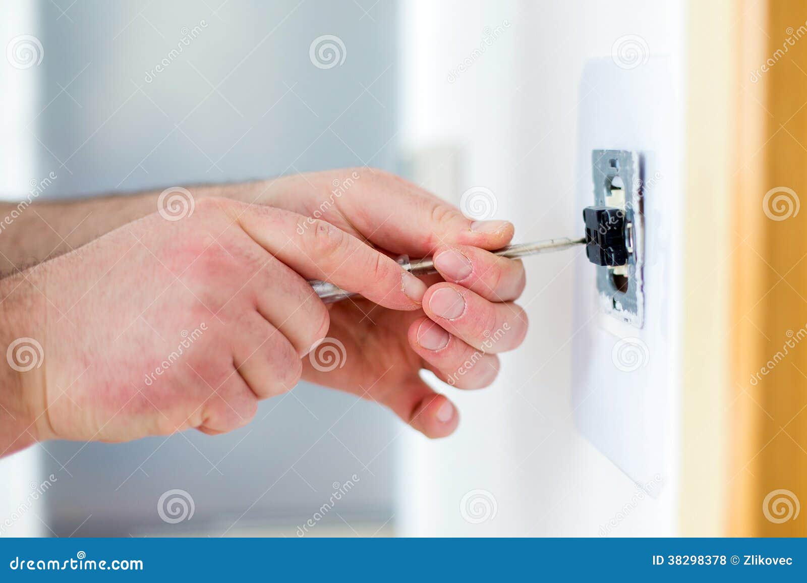 Man Installing Light Switch with Screwdriver Stock Photo - Image of ...
