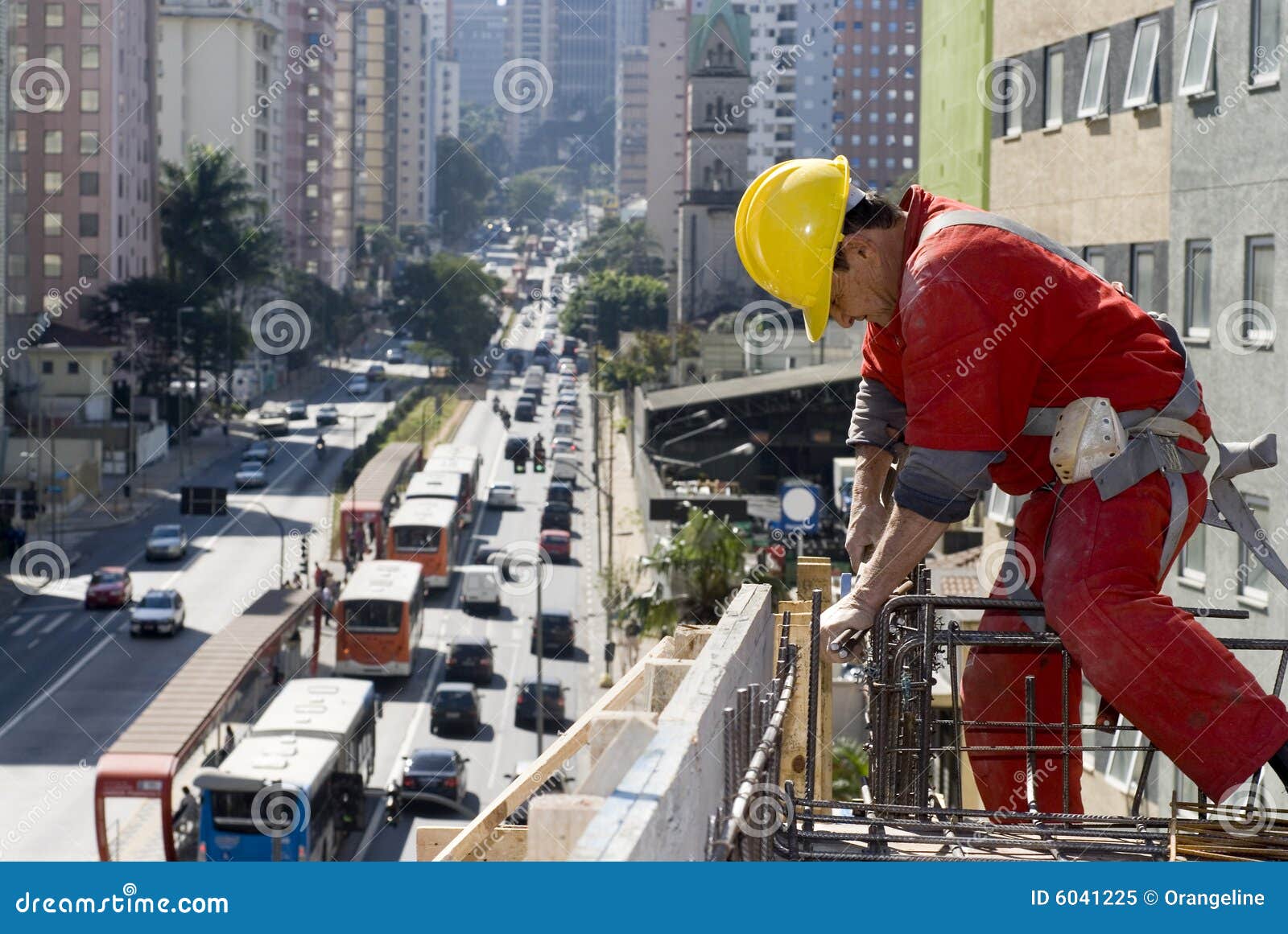 Man Installing Rebar - Horizontal Stock Image - Image of workers ...
