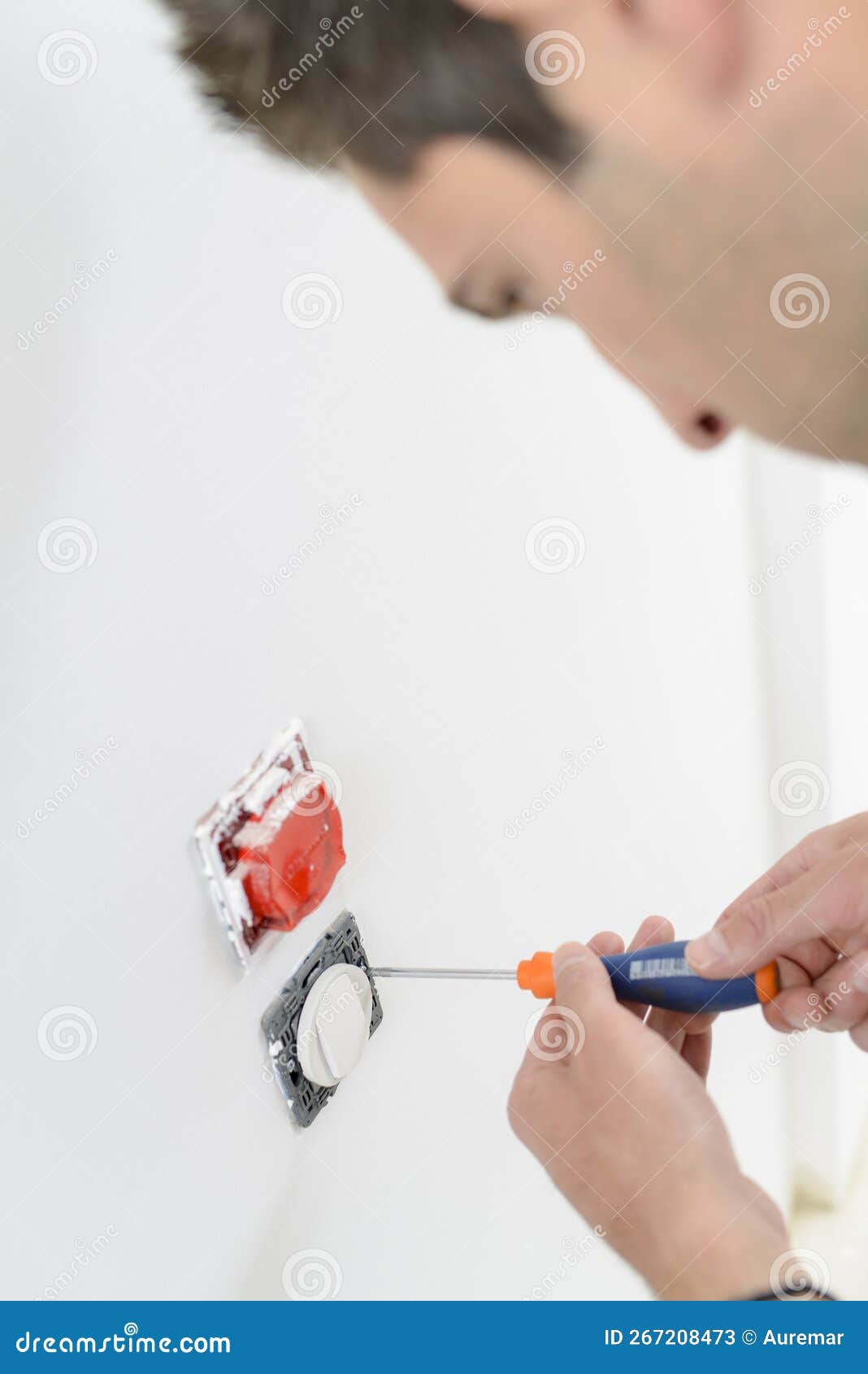 Man installing socket stock image. Image of tool, electrical - 267208473