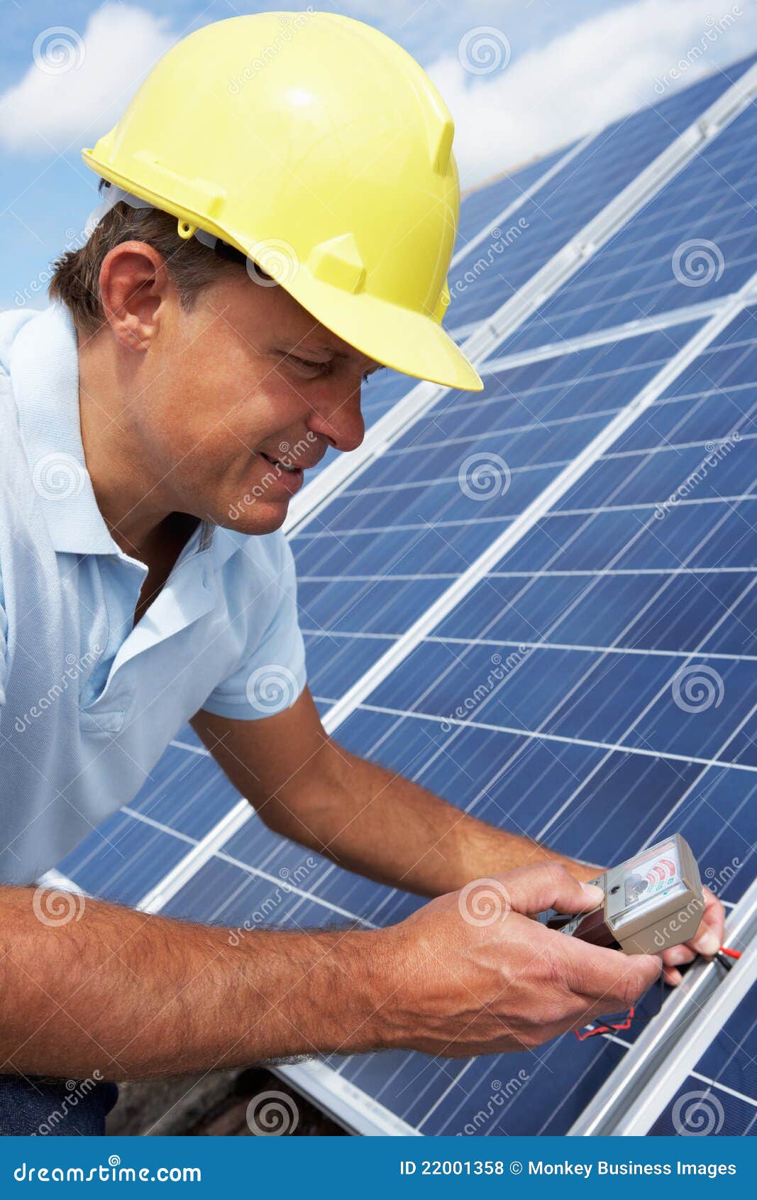 Man Installing Solar Panels Stock Photo - Image of saving, person: 22001358