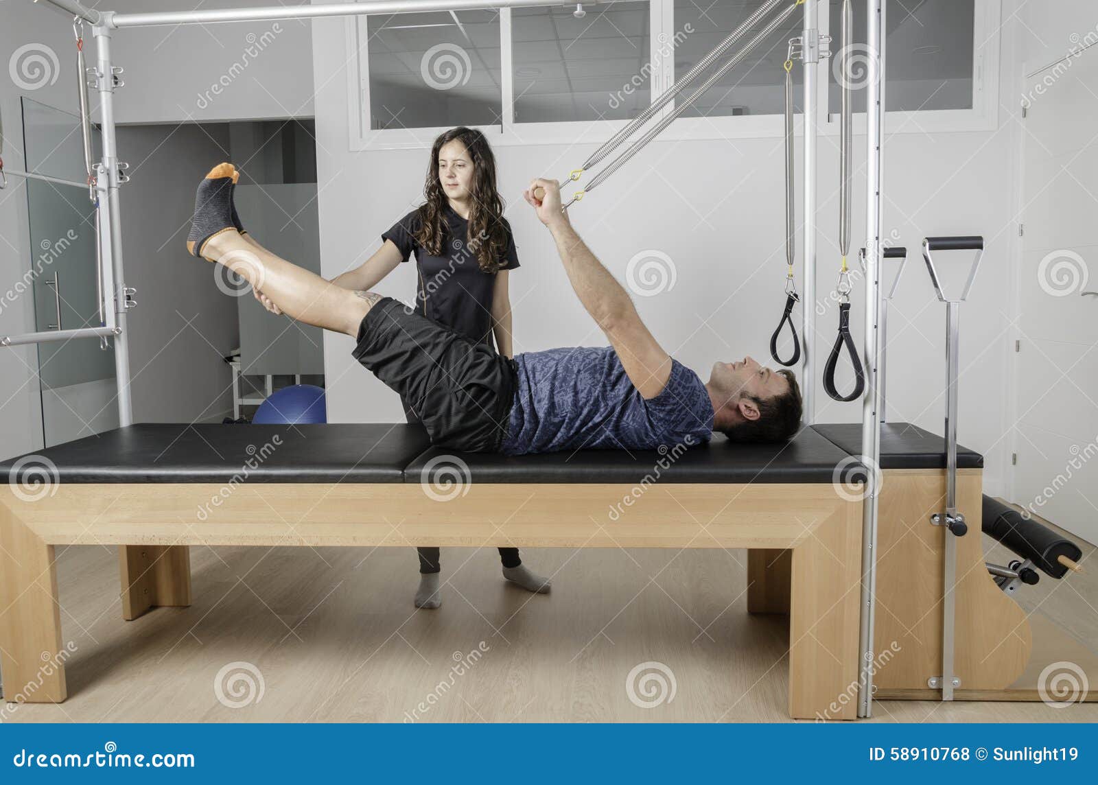 Man with Instructor in Cadillac. Stock Photo - Image of girl, care ...