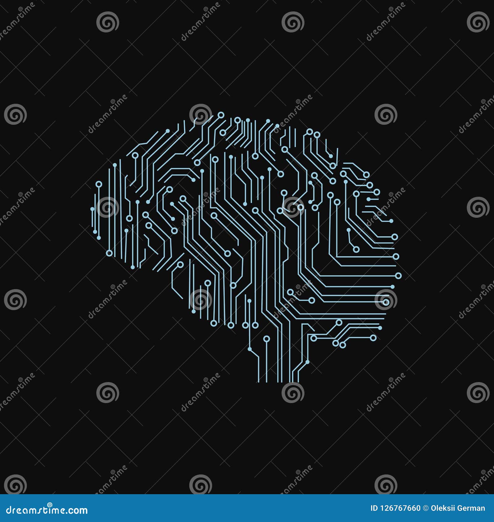 Man and intelligent brains stock illustration. Illustration of design ...