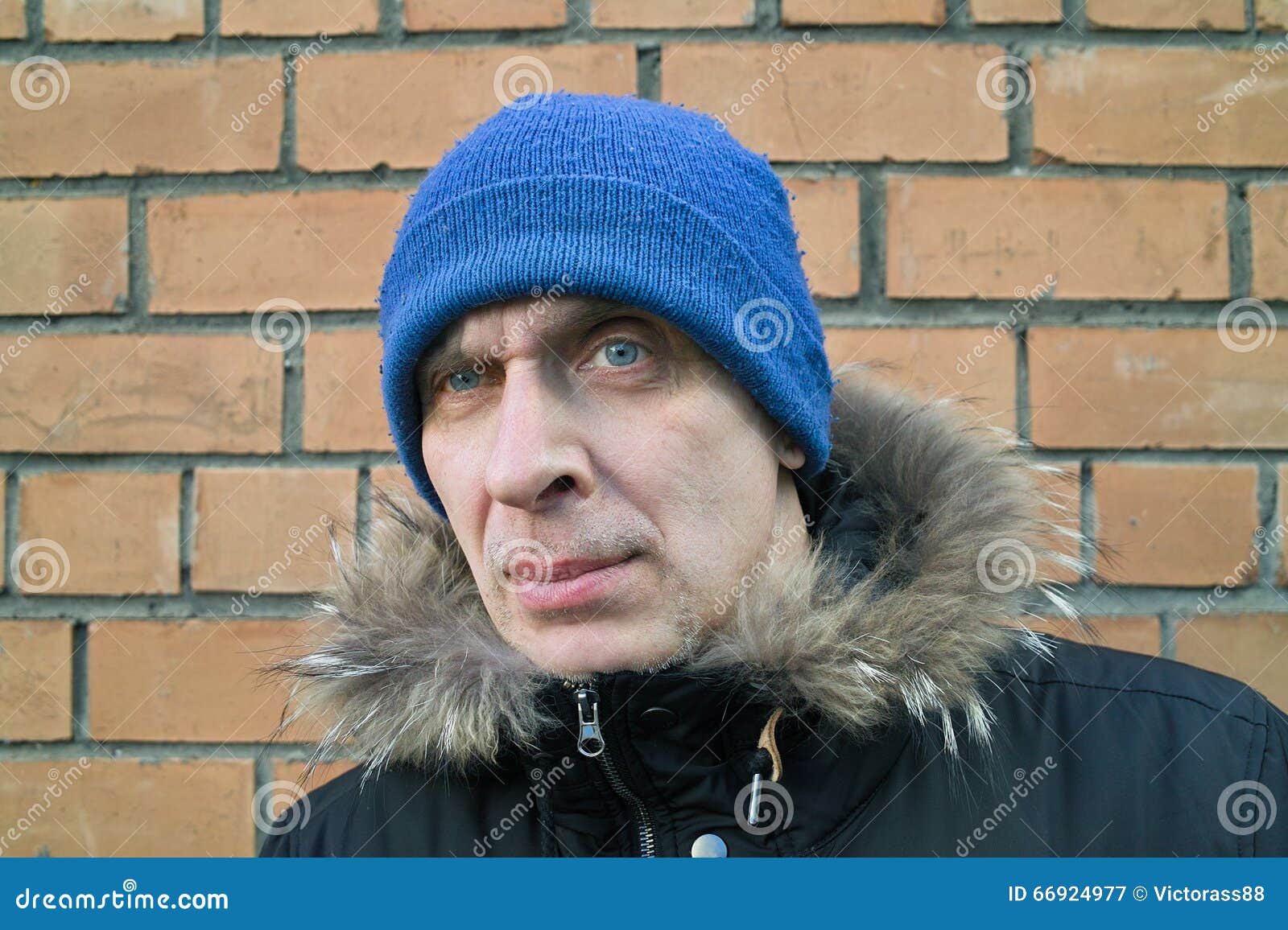 Man with Intense Gaze stock image. Image of adult, wall - 66924977