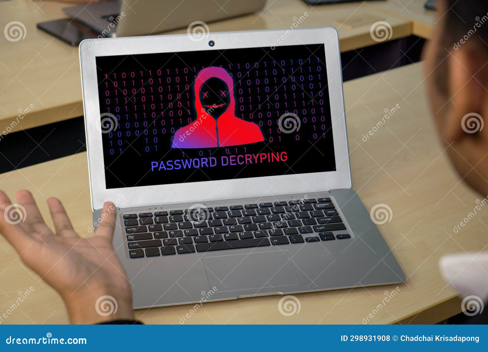 A Man is Intently Watching His Laptop Screen Which Display the Word ...