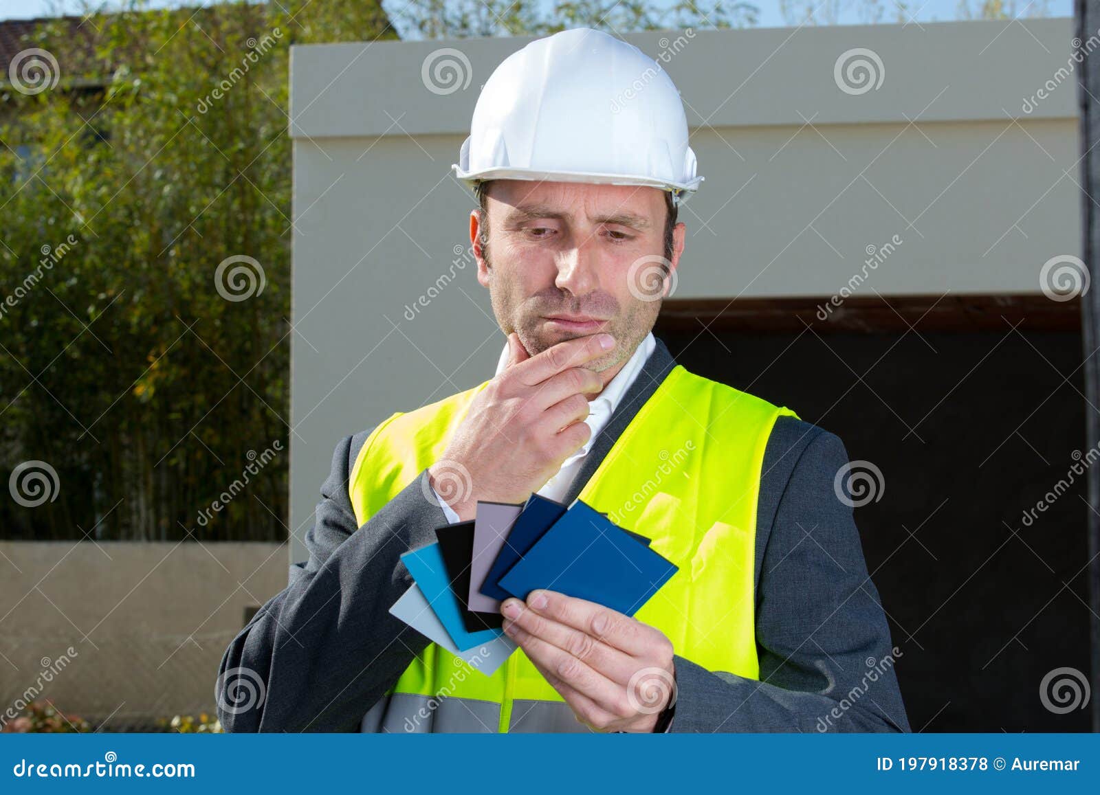 Man Interior Architect or Designer Picking Color Sample Stock Photo ...