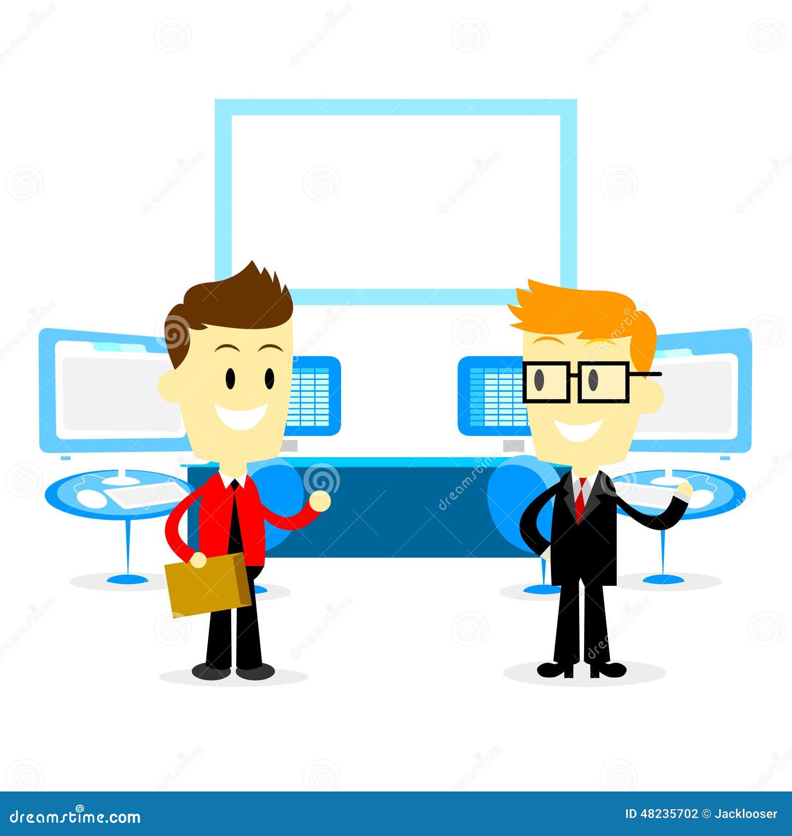 Man Introducing Office Studio To a New Employee Stock Vector ...