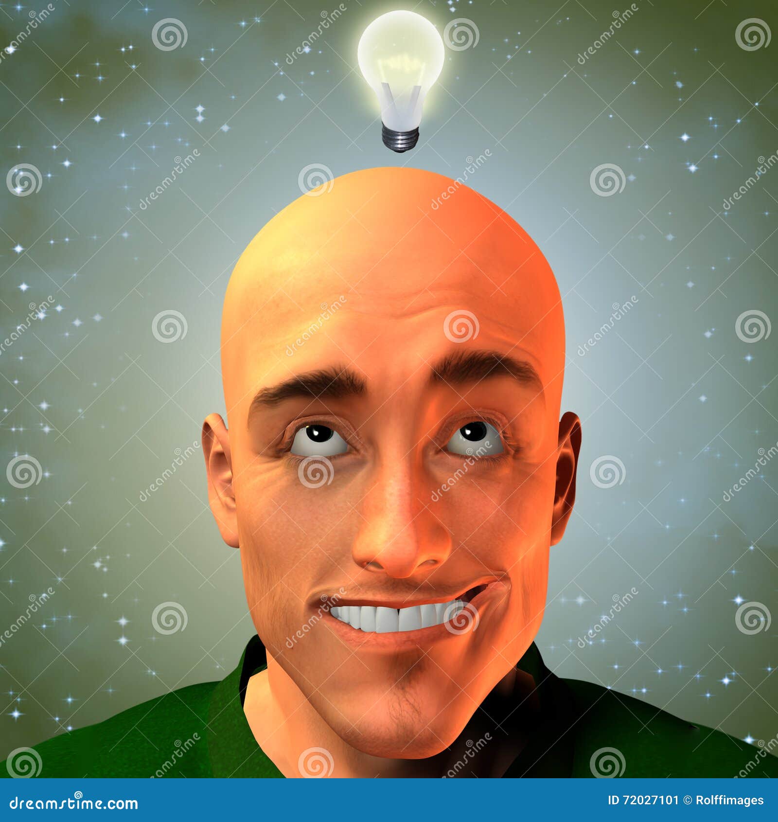 Man invent with stars stock illustration. Illustration of discovery ...