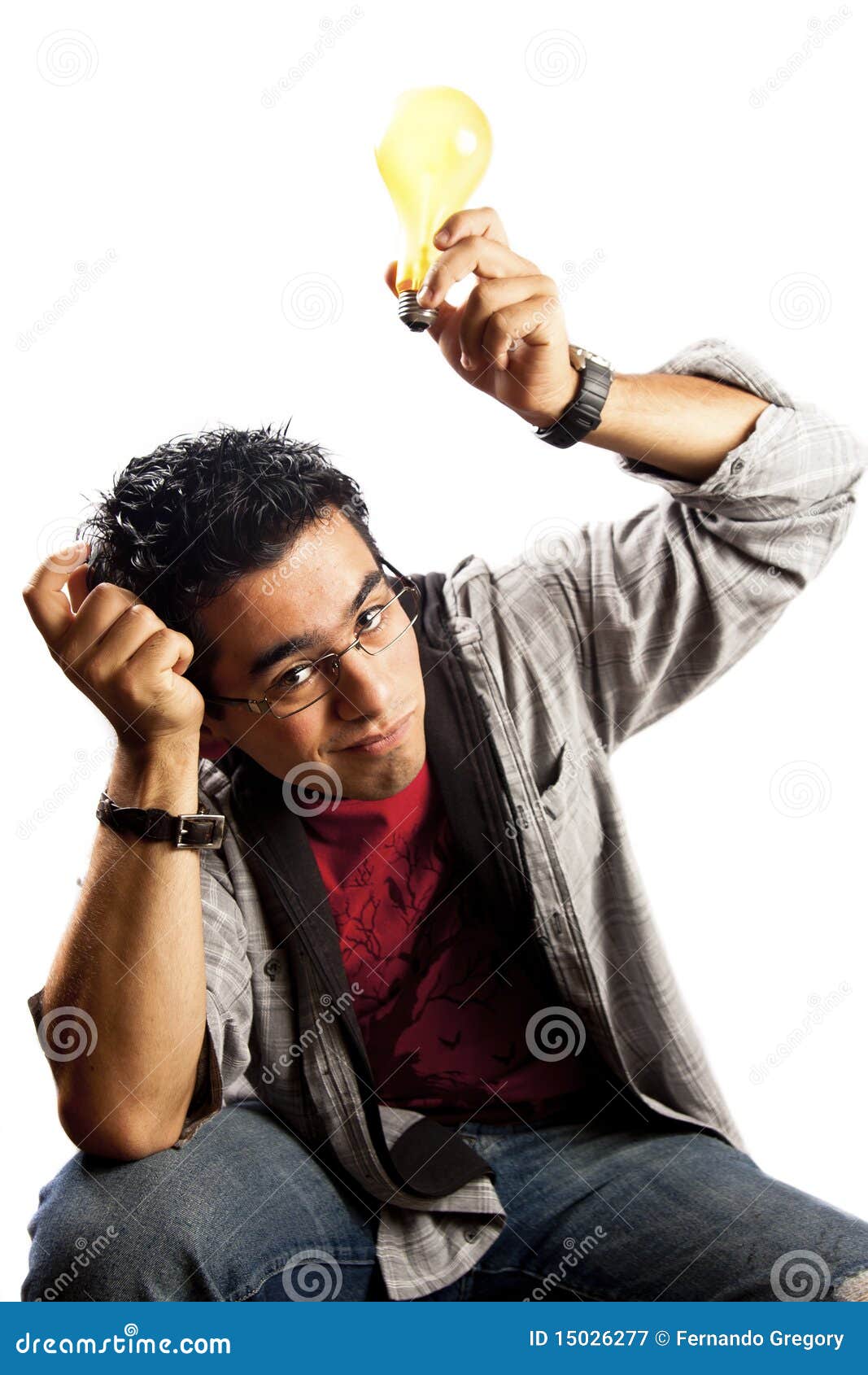 Man Invents a New Idea or Creates a New Thought Stock Image - Image of ...
