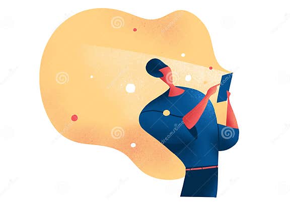 Man Involved in an Immersive User Experience Interface Stock ...