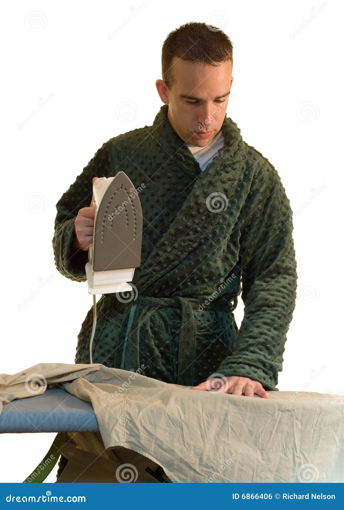 Man Ironing stock photo. Image of alone, chores, single - 6866406