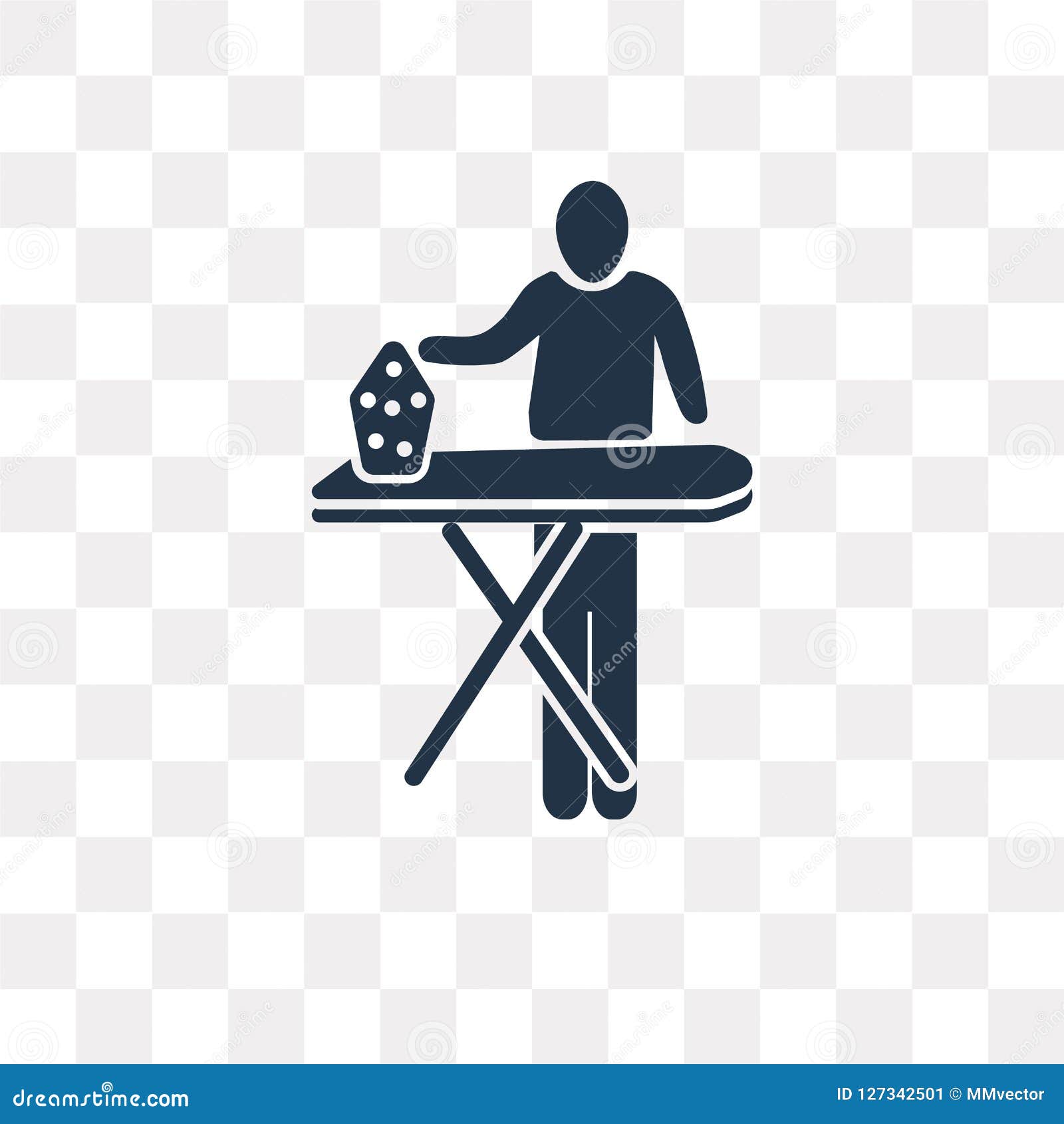 Man Ironing Vector Icon Isolated On Transparent Background, Man ...