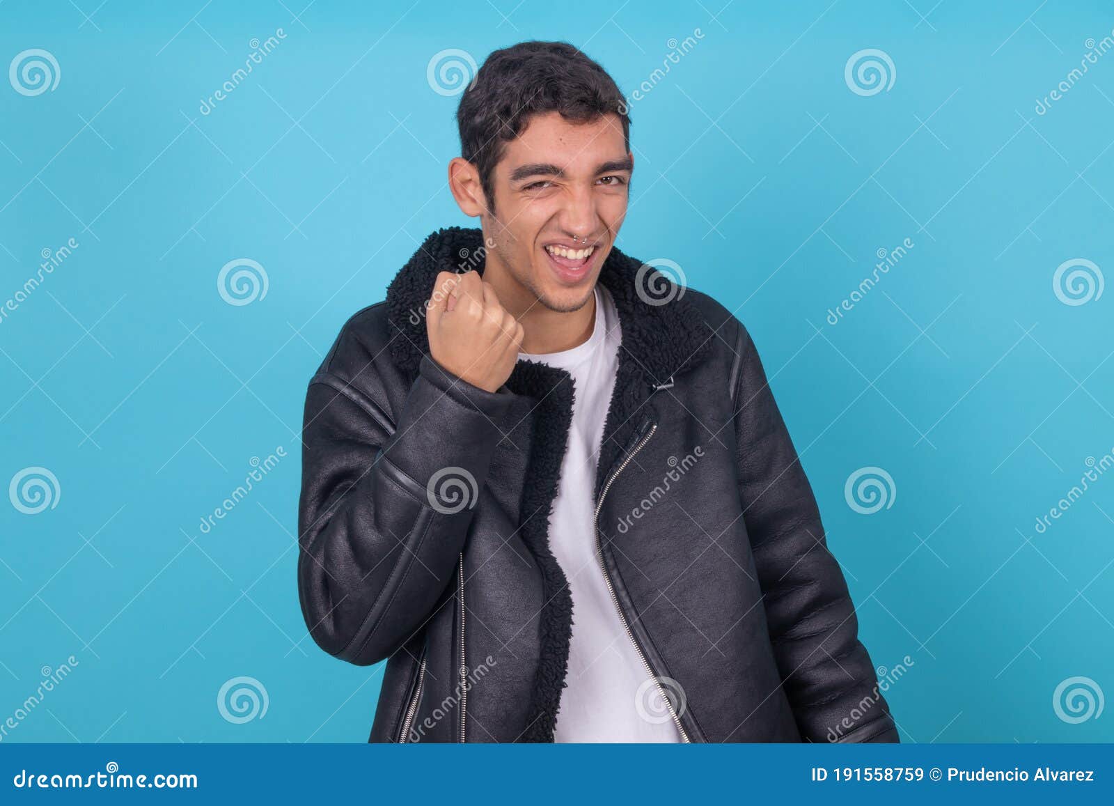 Man isolated on background stock image. Image of announcements - 191558759