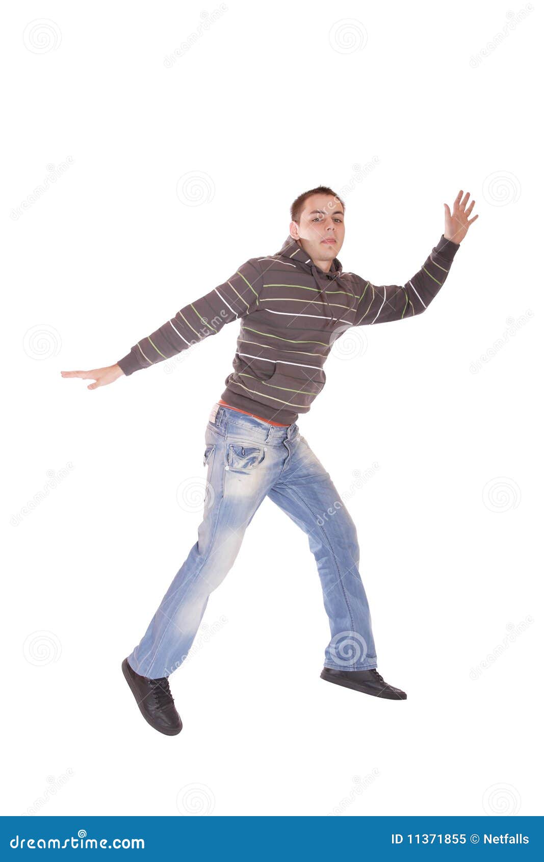 Man isolated on white stock image. Image of jump, male - 11371855