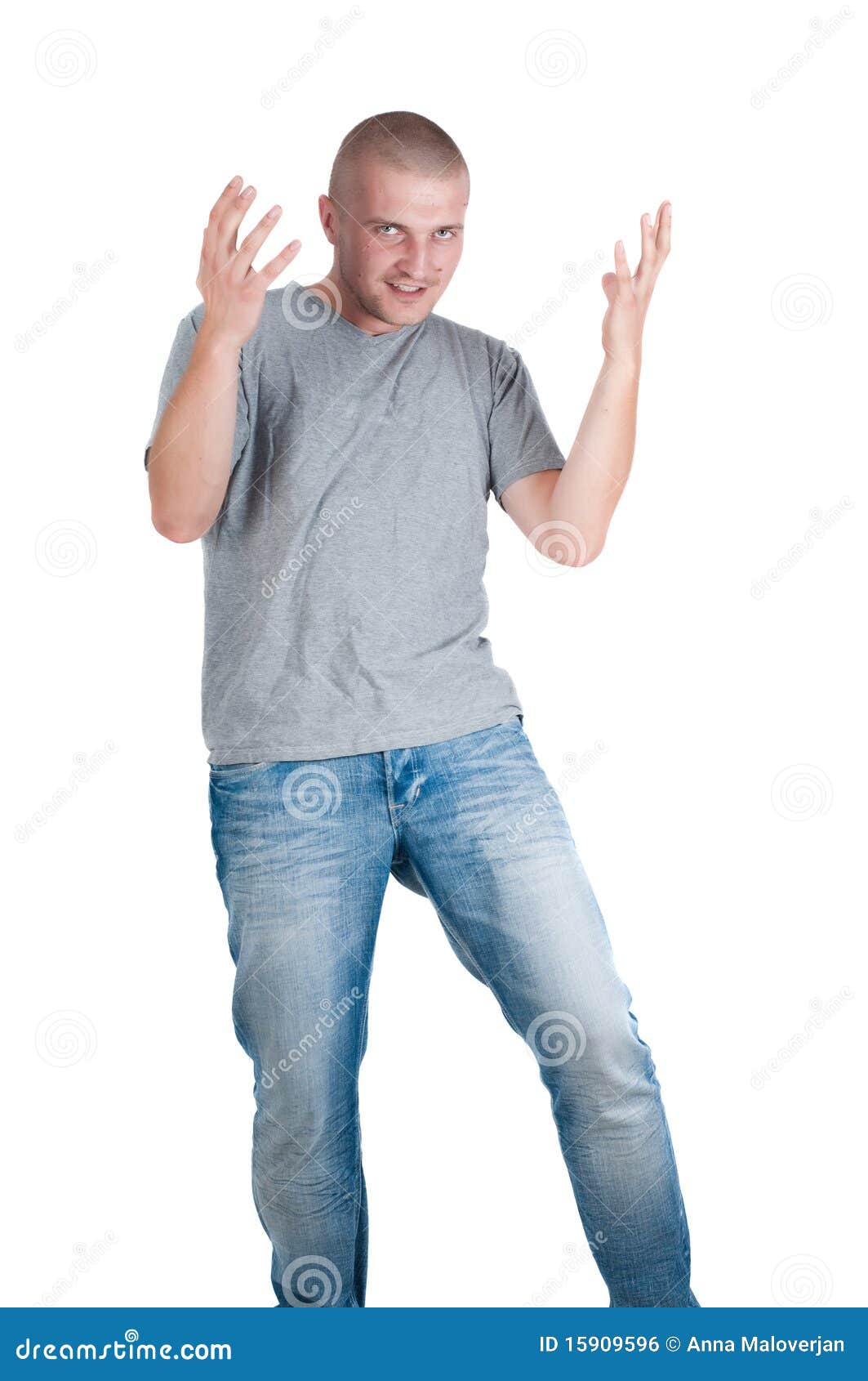 Man isolated on white stock photo. Image of casual, jeans - 15909596