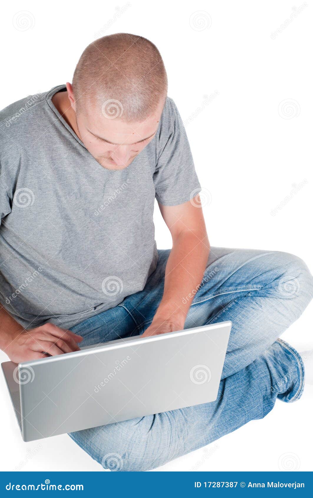 Man isolated on white stock image. Image of laptop, confident - 17287387