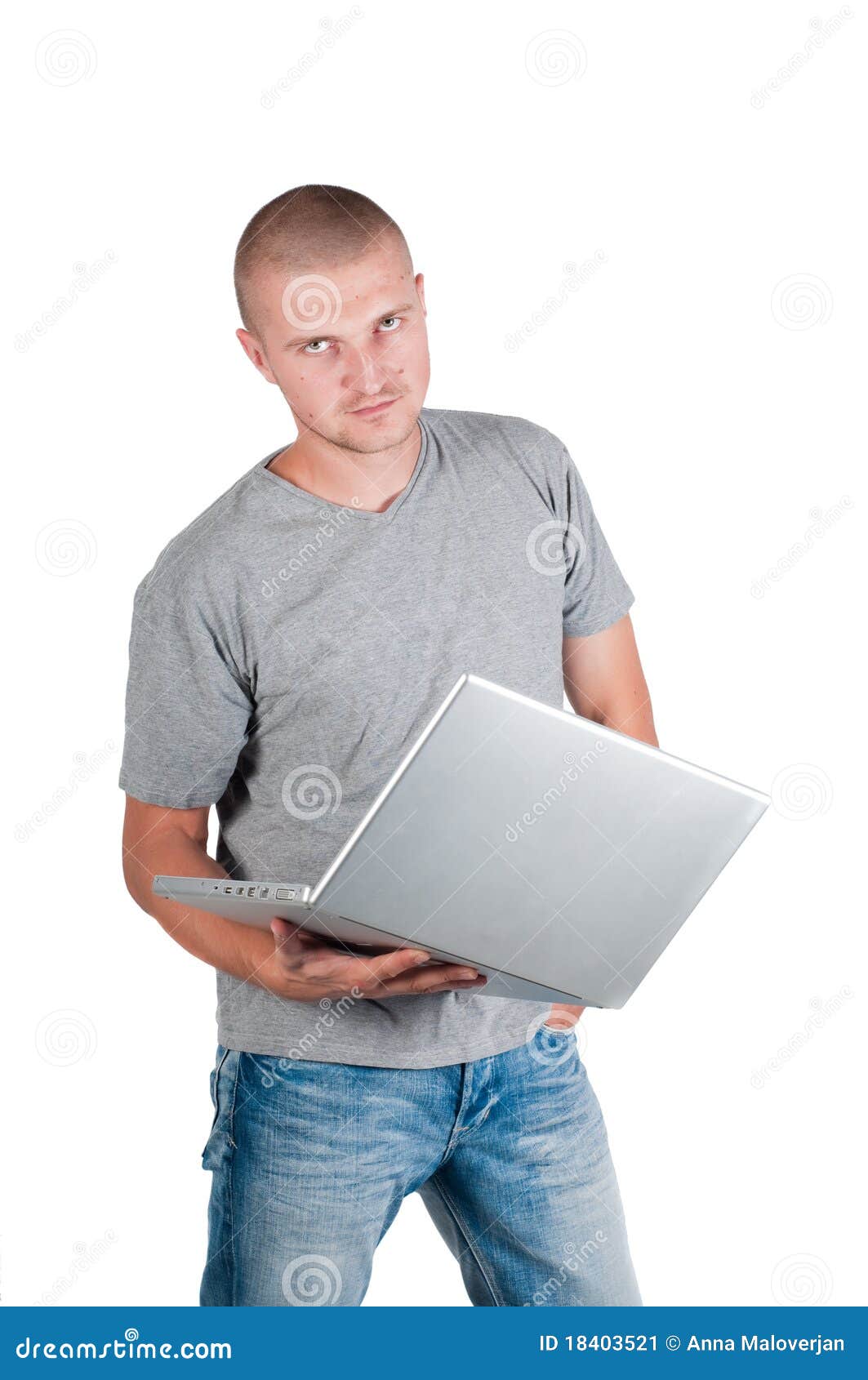 Man isolated on white stock image. Image of blue, enjoyment - 18403521