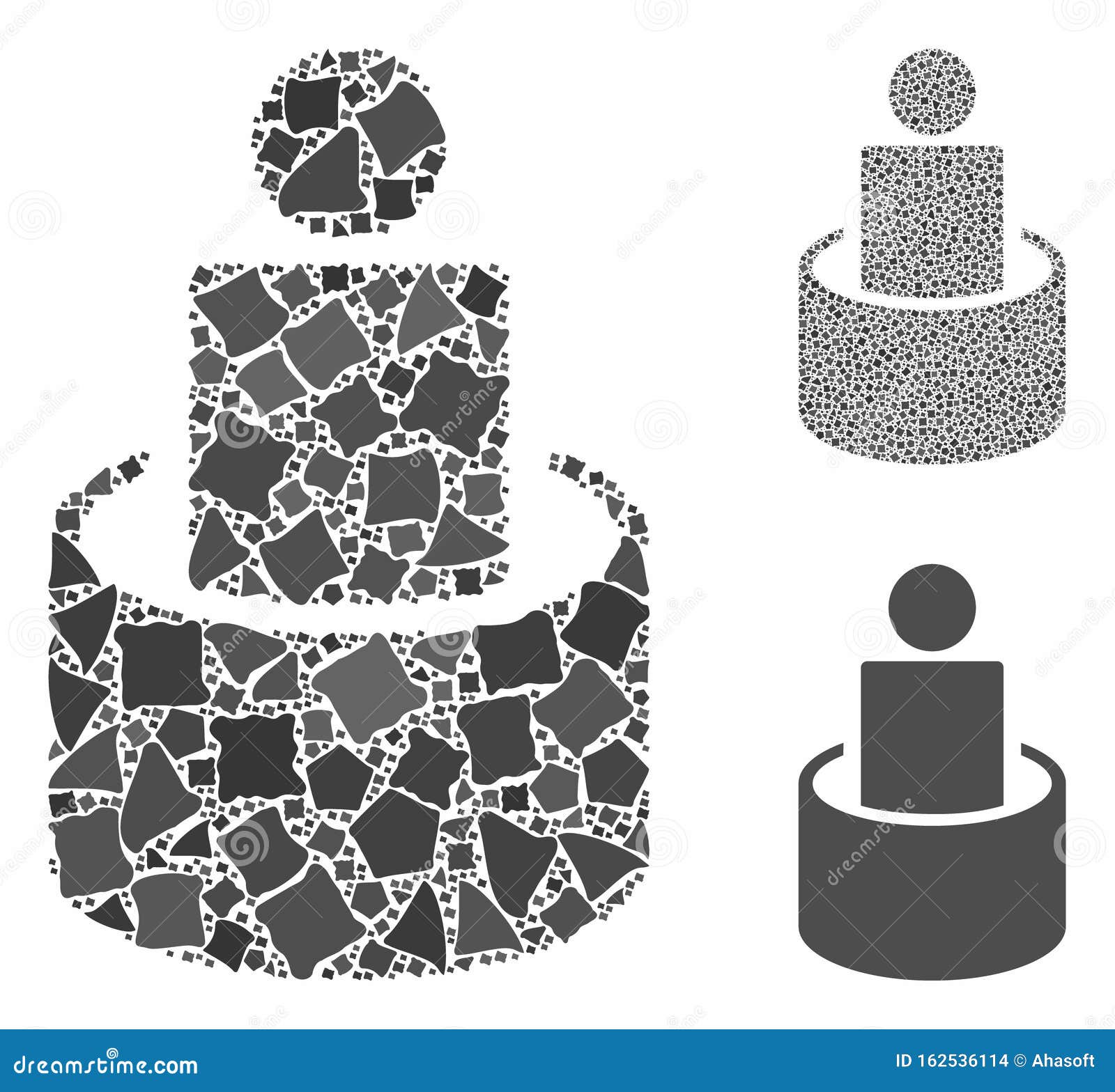 Man Isolation Composition Icon of Bumpy Pieces Stock Vector ...