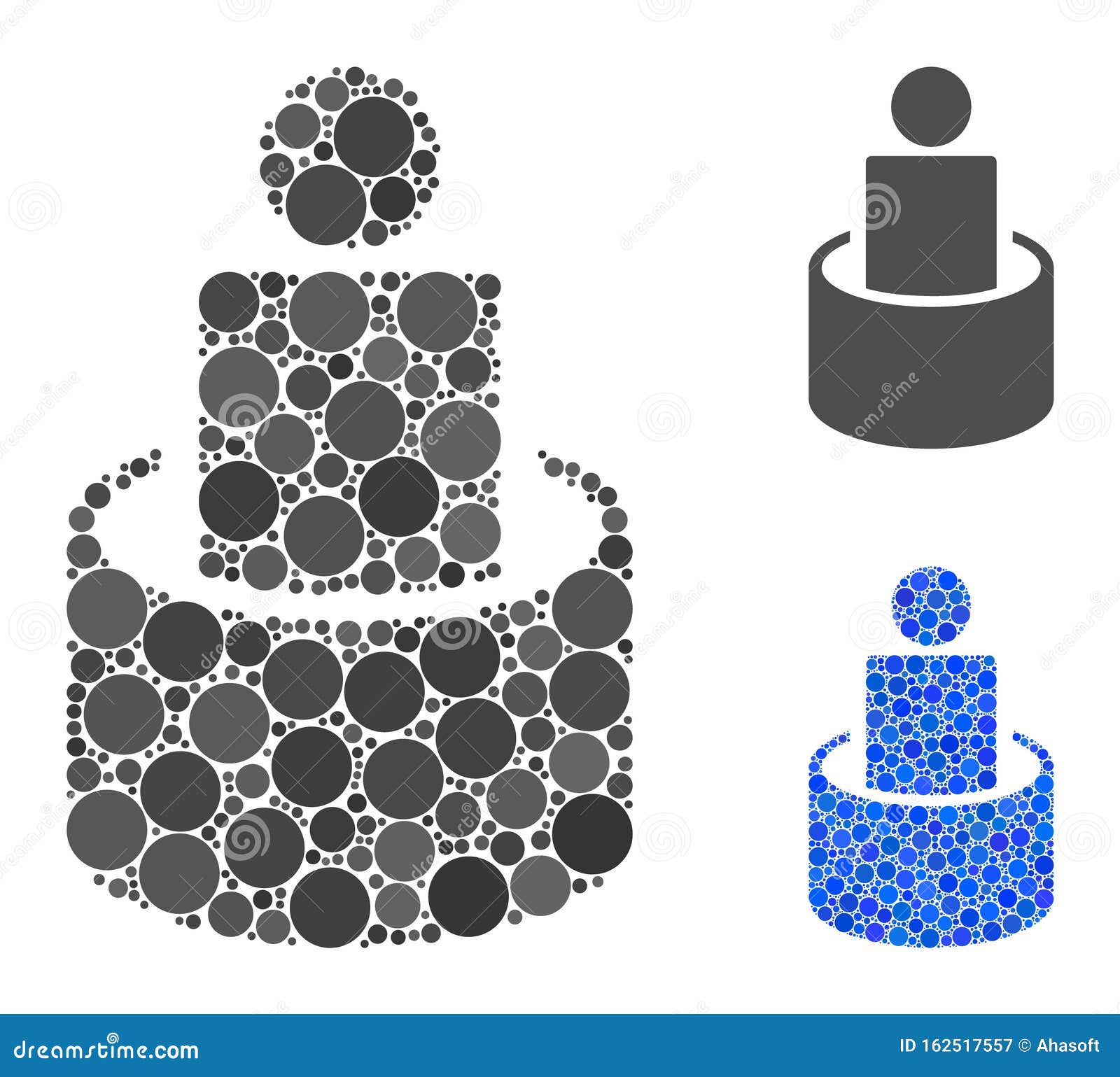 Man Isolation Composition Icon of Circle Dots Stock Vector ...