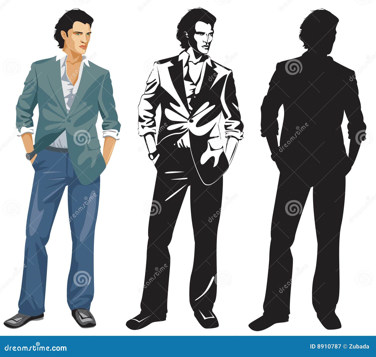 The man in a jacket stock vector. Illustration of hair - 8910787