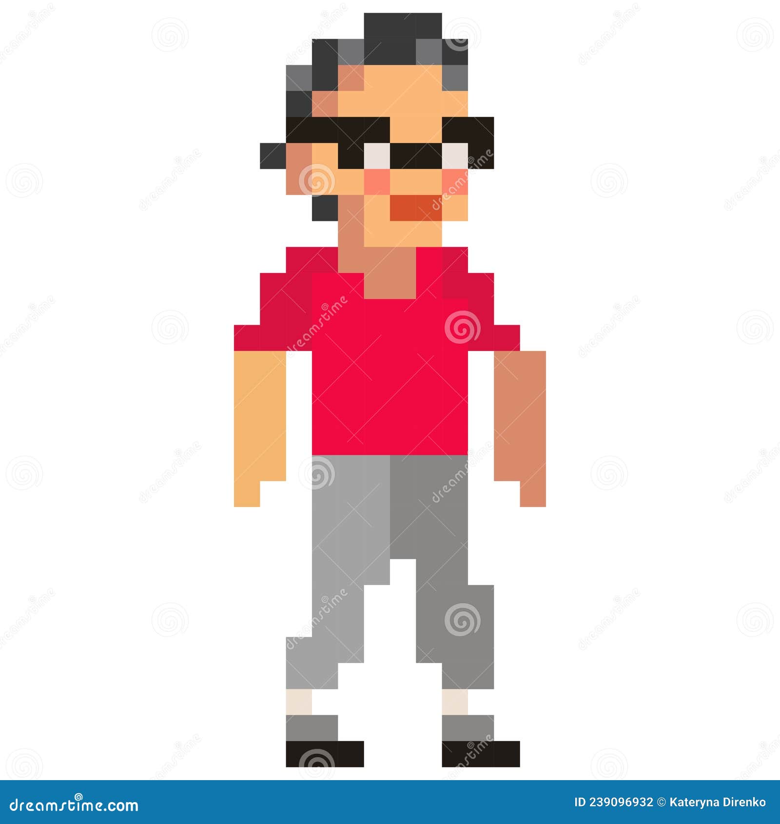A Man in a Jacket and a Cap. Pixel Art. Vector Illustration. Stock ...