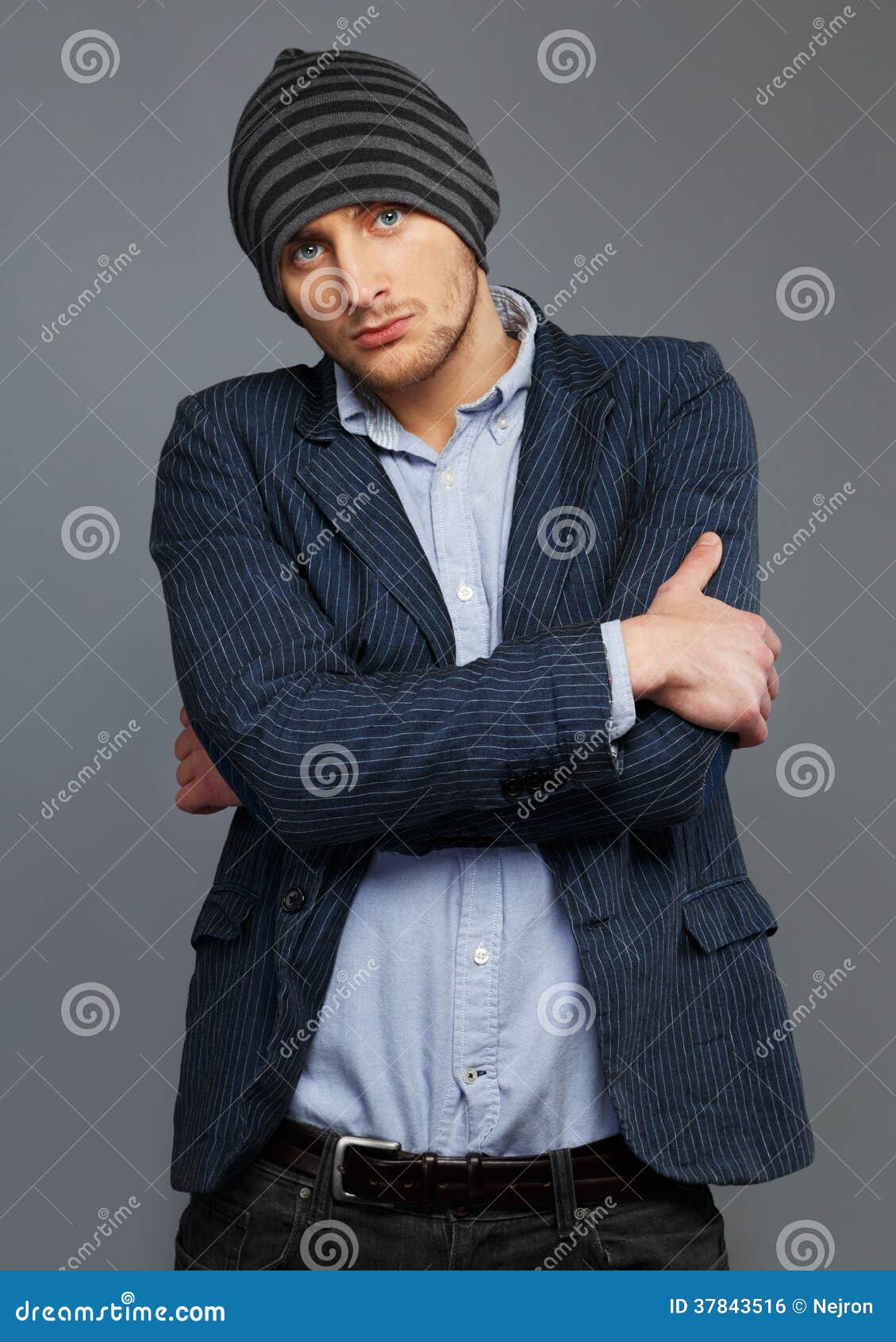 Man in jacket and hat stock photo. Image of young, casual - 37843516