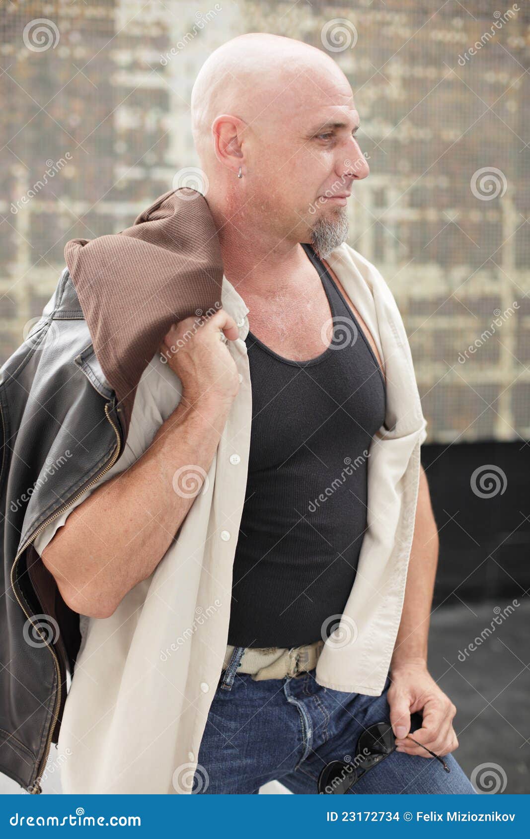 Man with Jacket Over Shoulder Stock Photo - Image of shoulder, cool ...