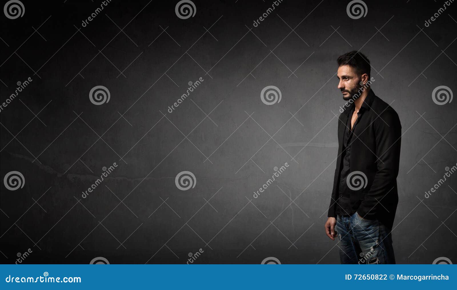 Man with Jacket in a Profile View Stock Photo - Image of copyspace ...