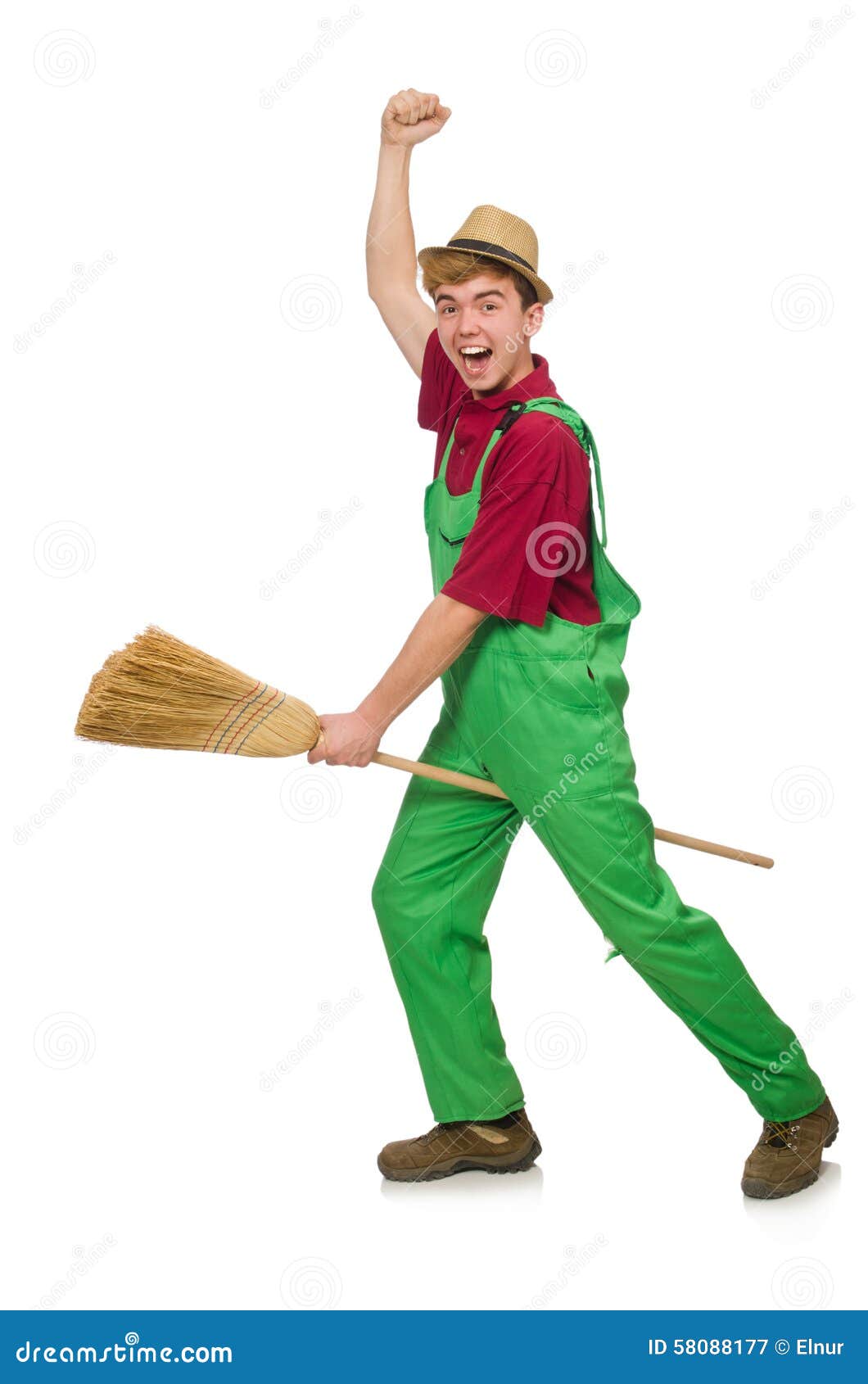 Man Janitor Isolated on the White Stock Image - Image of nerd, janitor ...