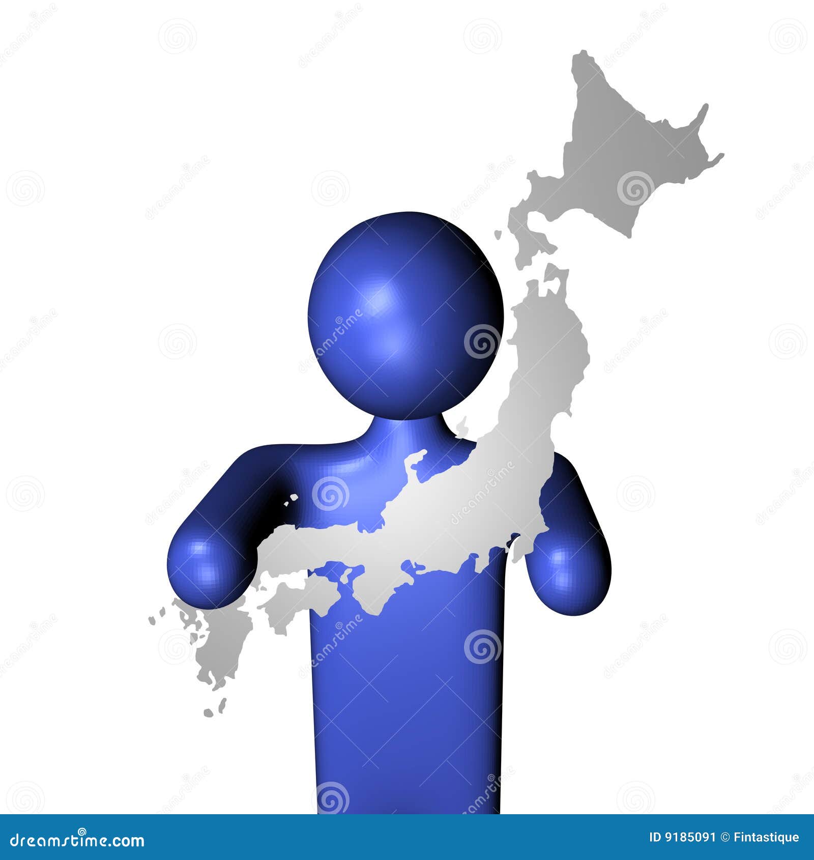 Man with Japan map sign stock illustration. Illustration of abstract ...