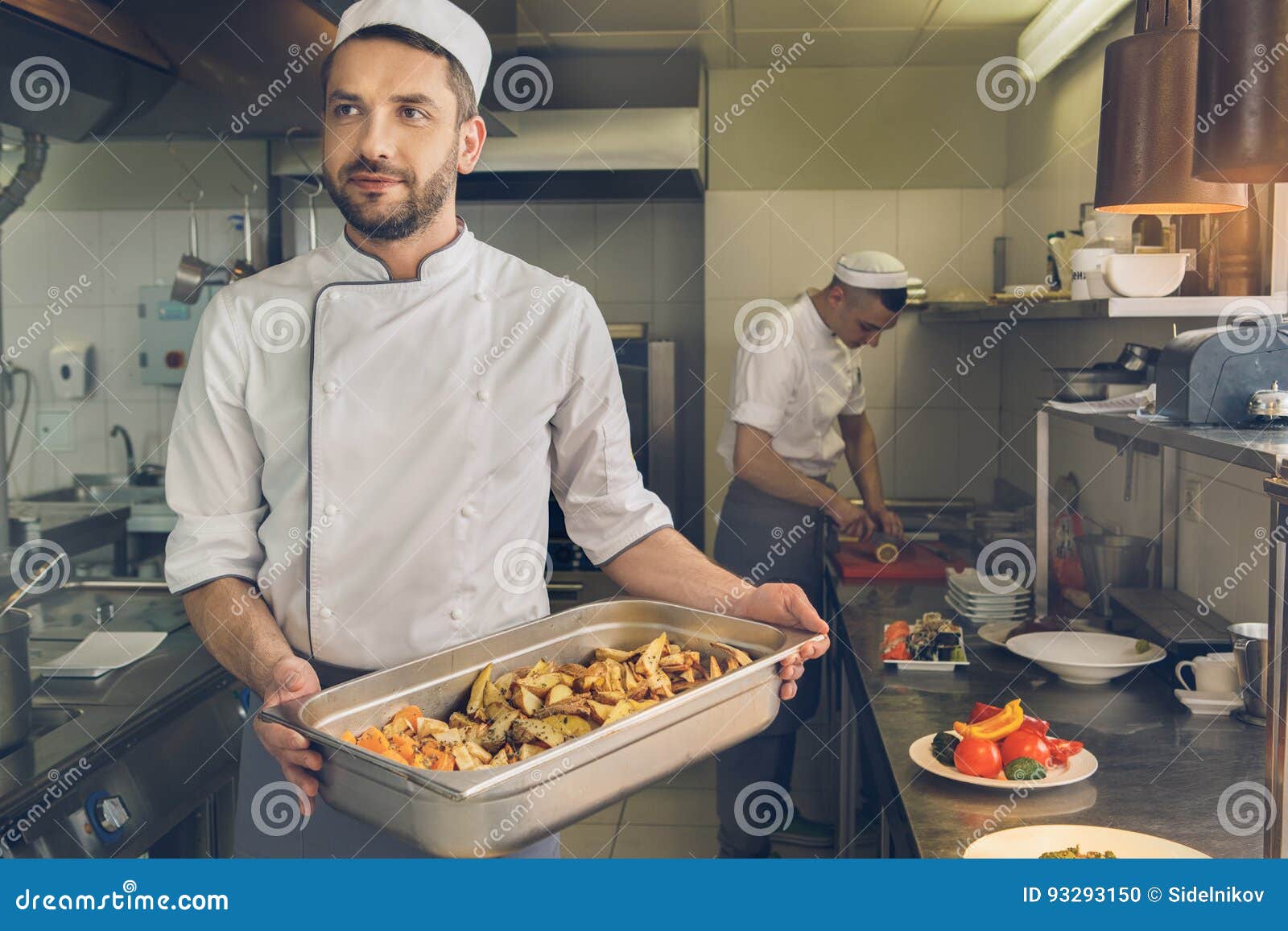 Man Japanese Restaurant Chef Cooking in the Kitchen Stock Photo - Image ...