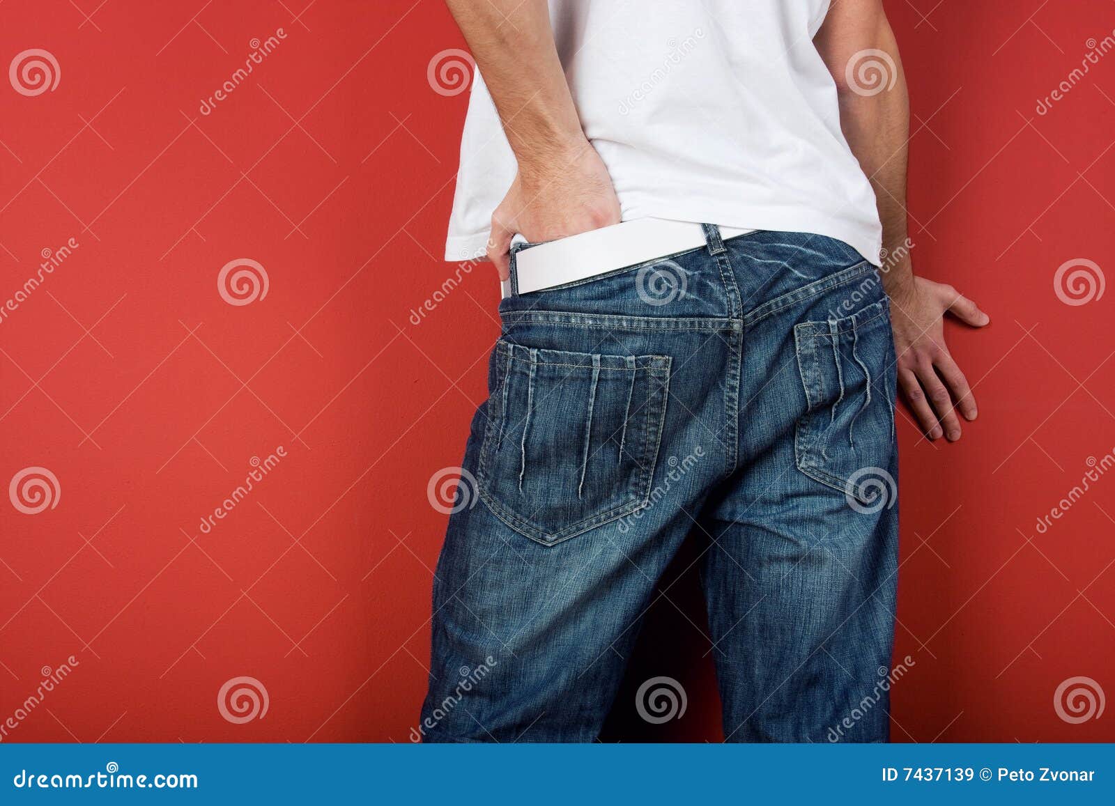 Man in jeans in back stock image. Image of people, body - 7437139