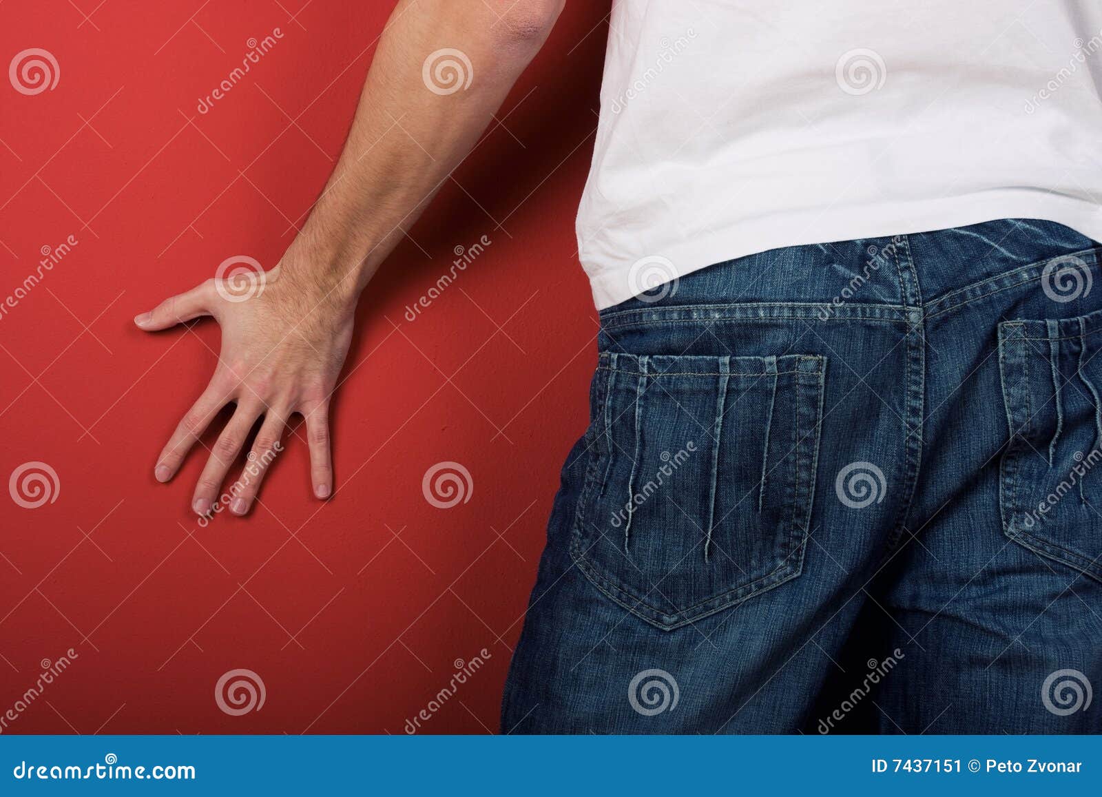 Man in jeans in back stock image. Image of modern, expression - 7437151