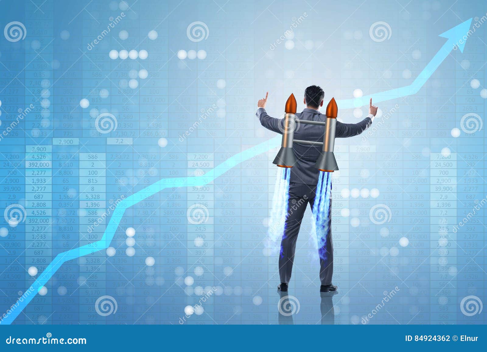 The Man with Jet Pack in Business Concept Stock Photo - Image of ...