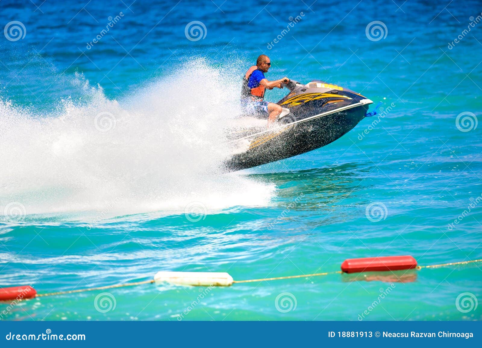 Man on a jet ski stock image. Image of enjoying, summer - 18881913