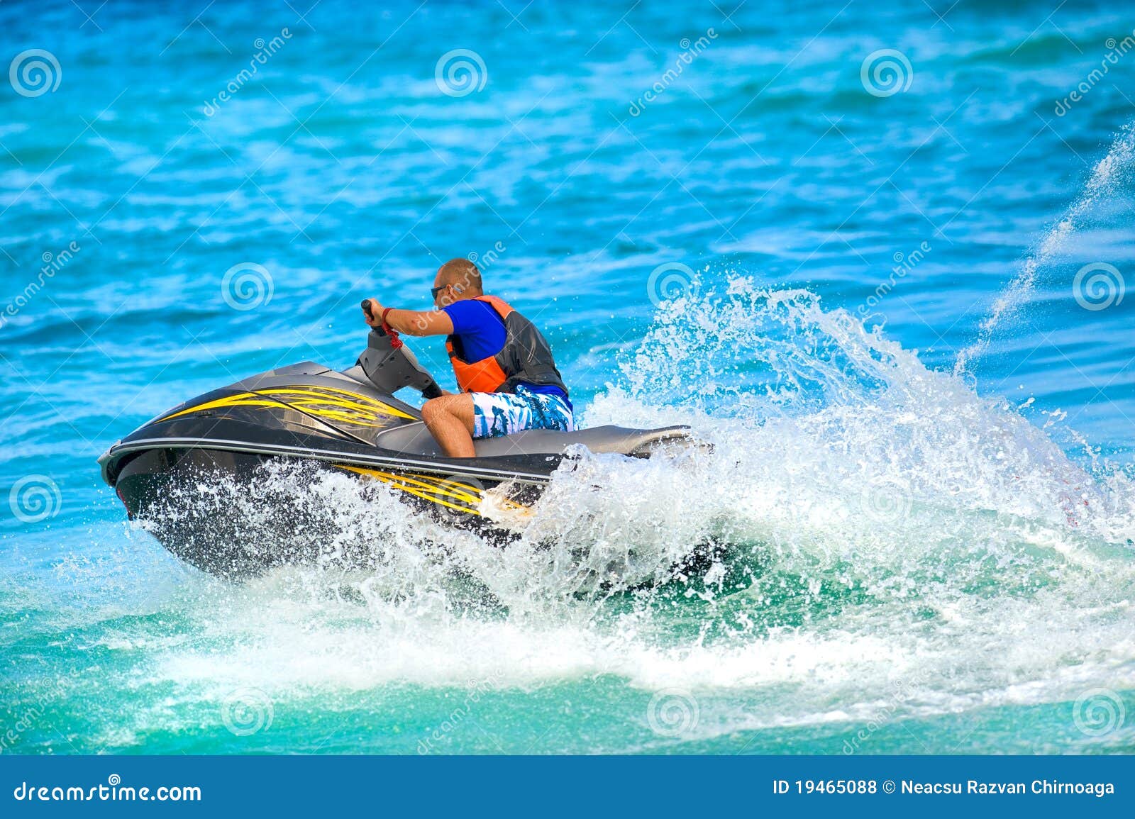 Man on jet ski stock photo. Image of activity, person - 19465088