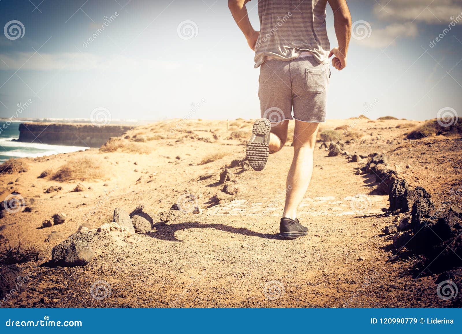 Jogging by the sea. stock image. Image of leisure, conscious - 120990779