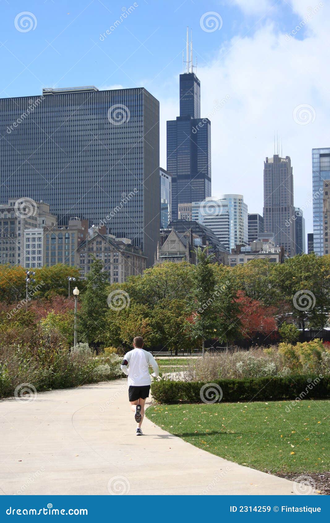 Man jogging in Chicago stock image. Image of illinois - 2314259