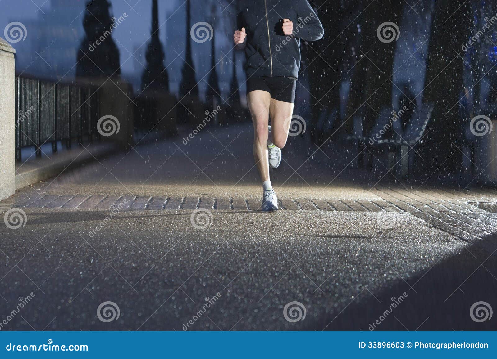 Man Jogging on City Pavement at Dawn Stock Image - Image of outdoors ...