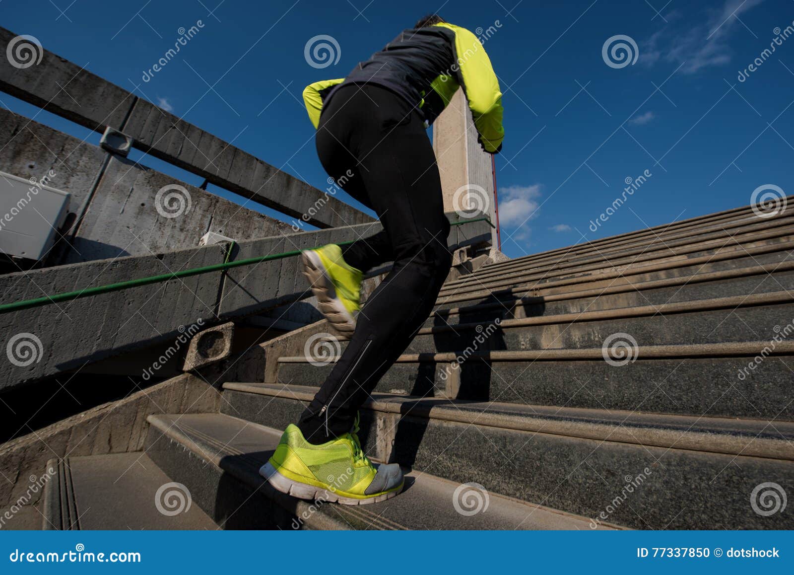 Man jogging on steps stock photo. Image of jogging, health - 77337850