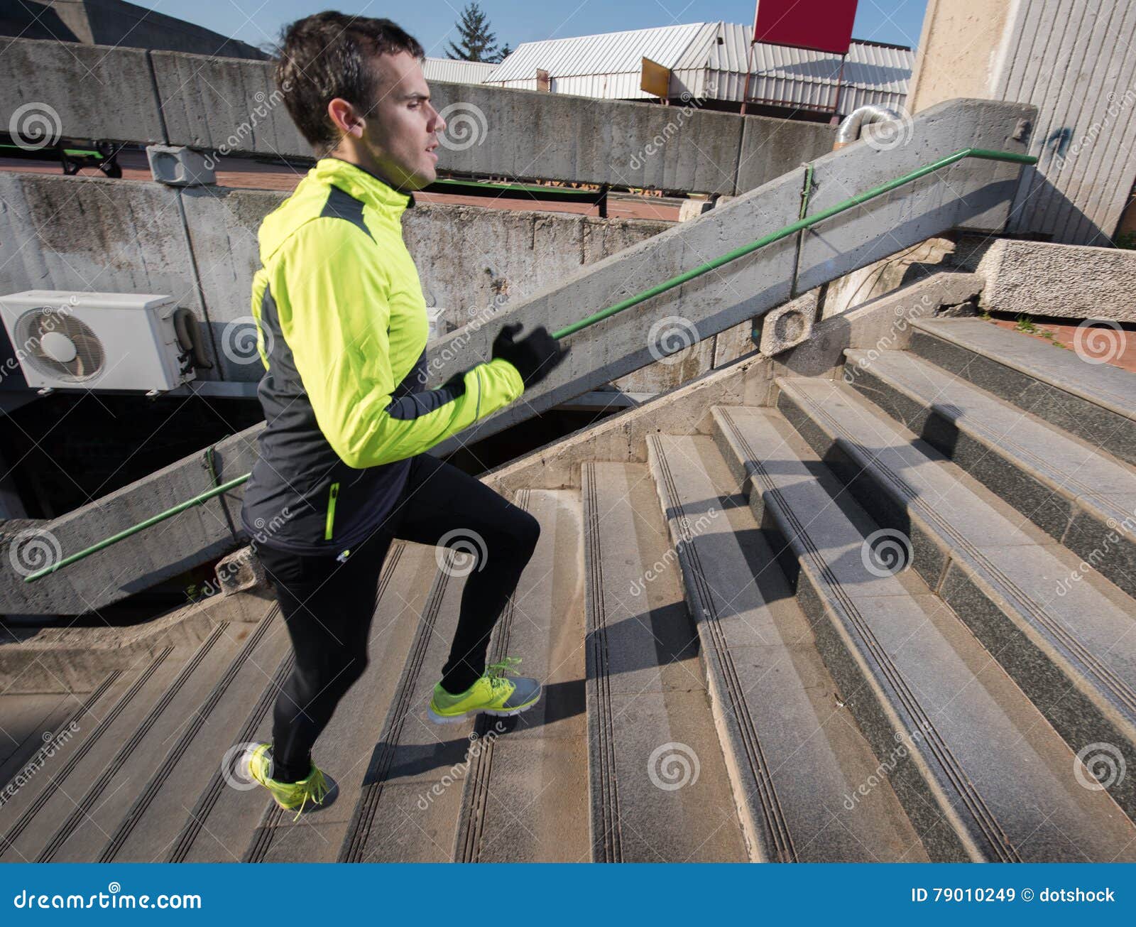 Man jogging on steps stock image. Image of leisure, outdoors - 79010249