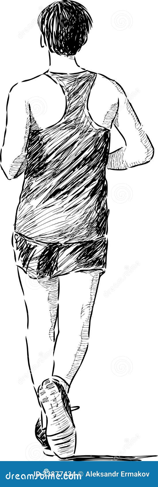 Man jogging stock vector. Illustration of person, sport - 33877434