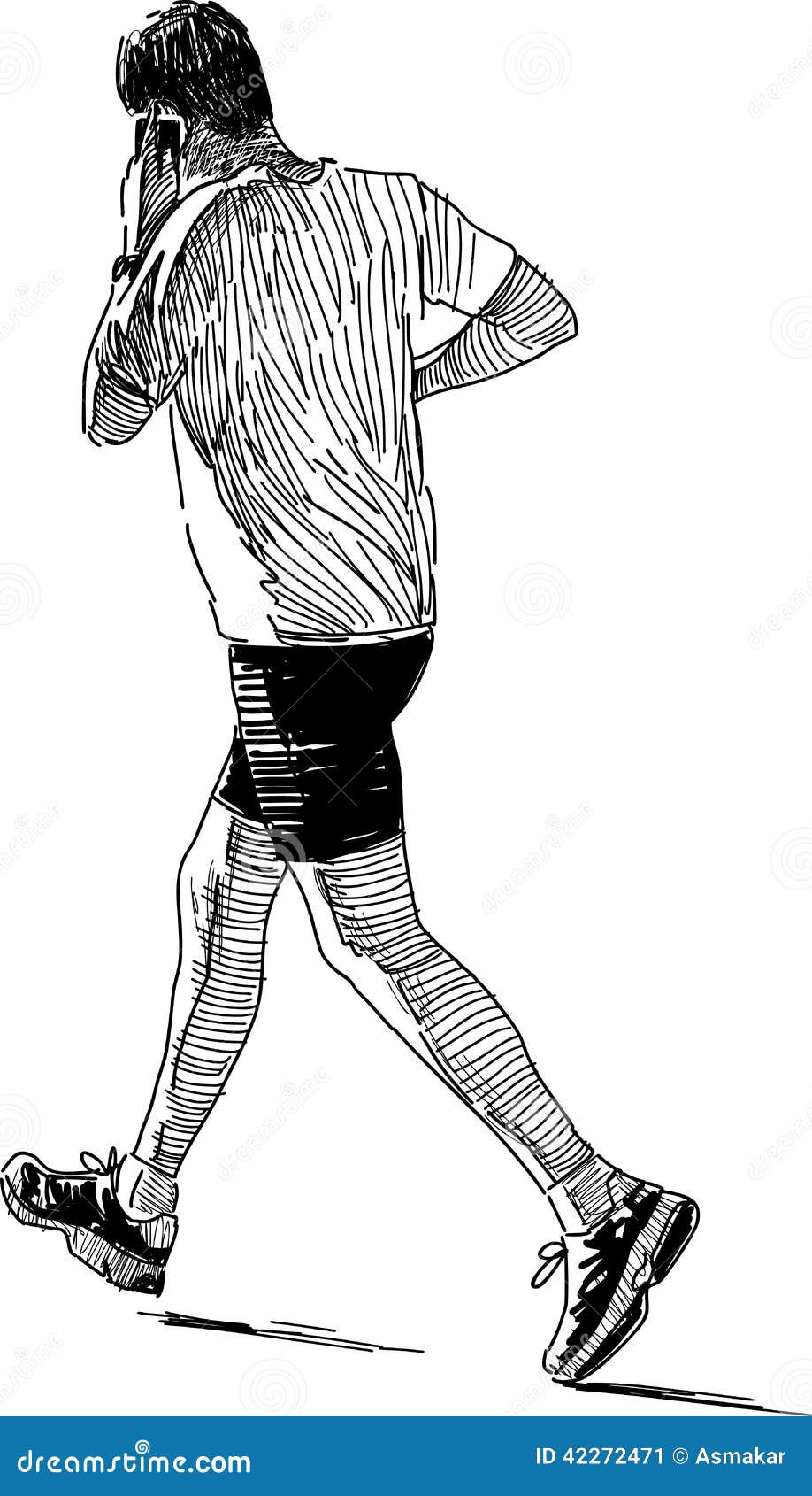 Man jogging stock vector. Illustration of hand, style - 42272471