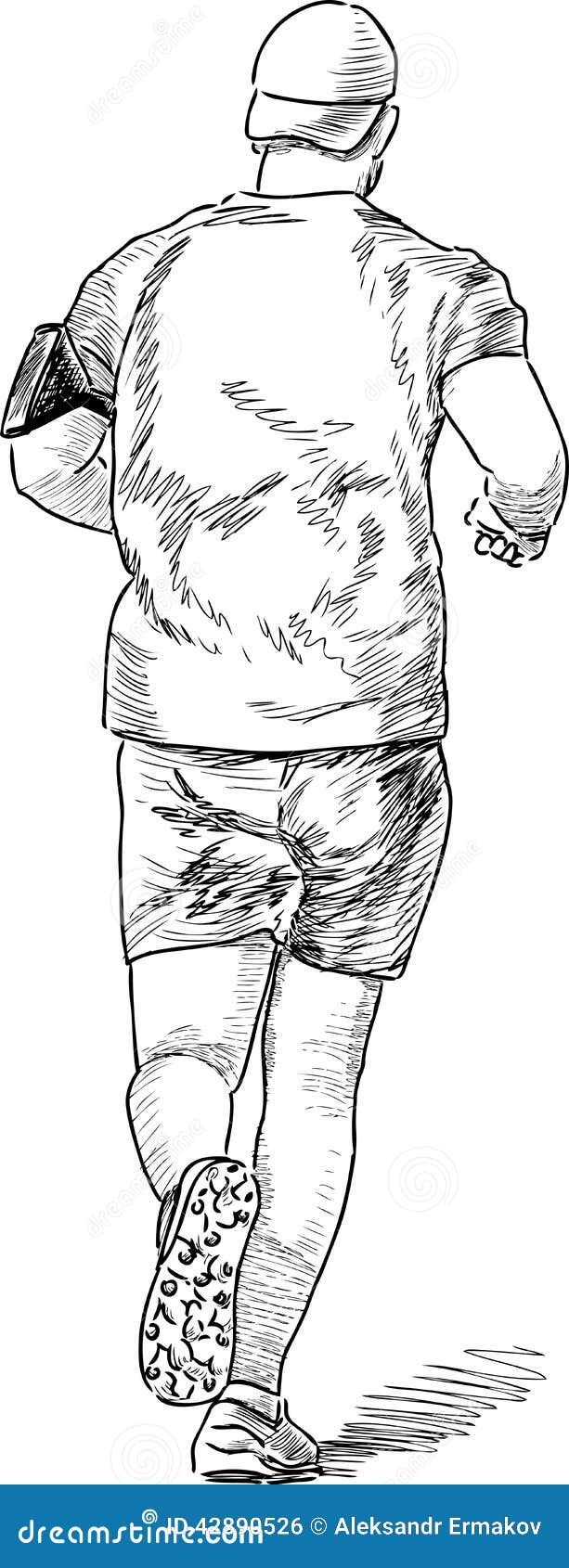 Man jogging stock vector. Illustration of person, back - 42890526