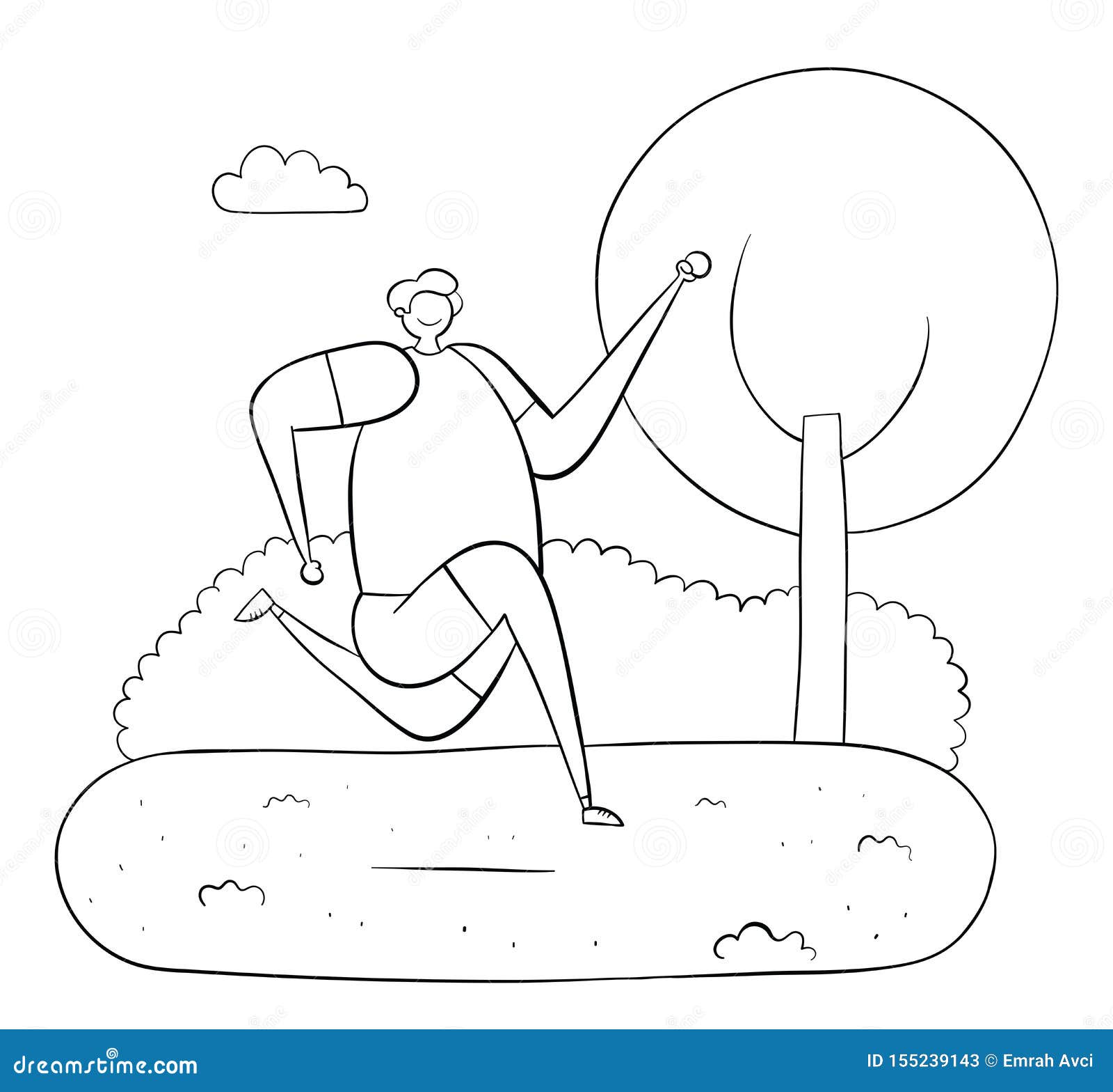 Man jogging in the woods stock vector. Illustration of jogging - 155239143