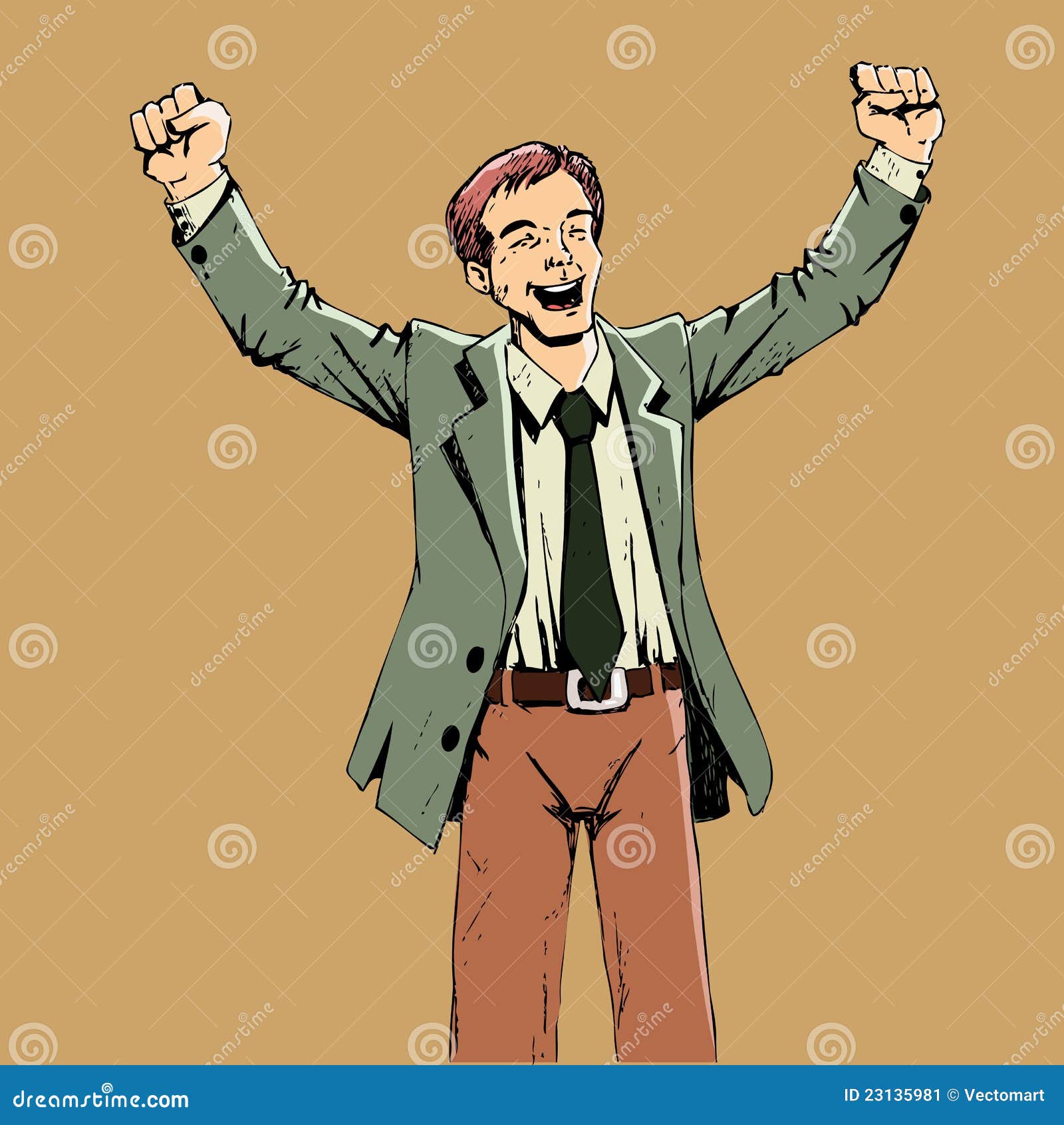 Man in Joy stock vector. Illustration of editable, male - 23135981