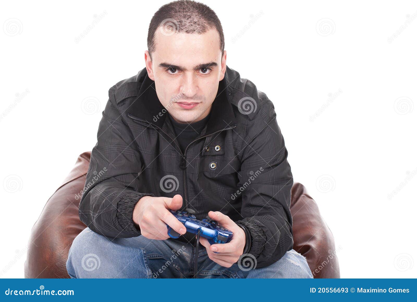 Man with a Joystick for Game Console Stock Image - Image of electronic ...