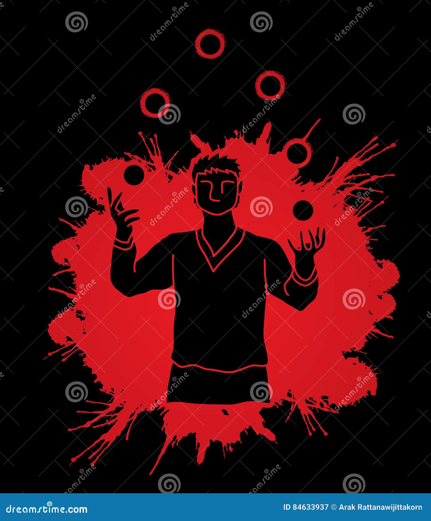 A man juggling balls stock vector. Illustration of happy - 84633937